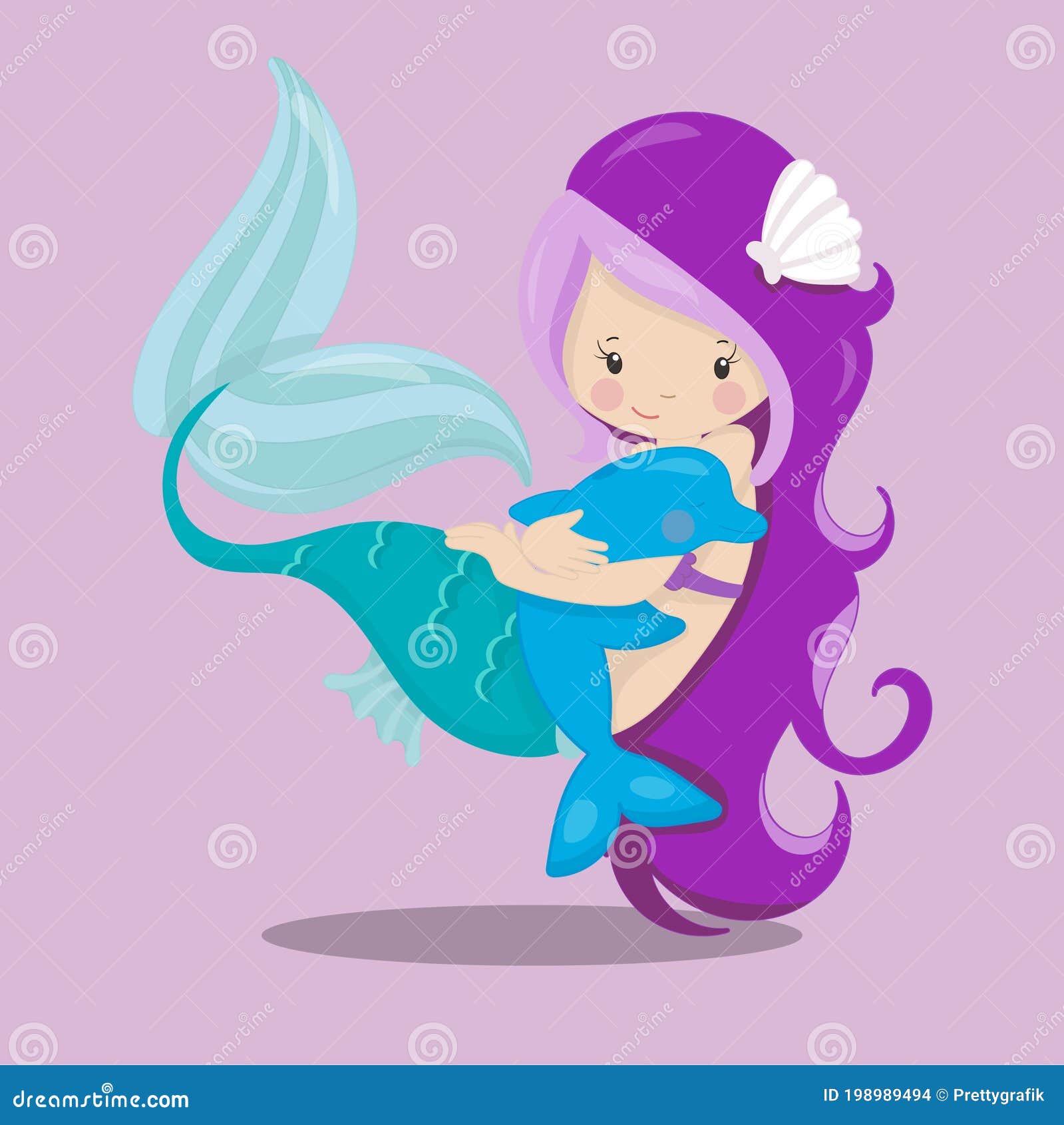 Mermaids purple 25 stock vector. Illustration of purple - 198989494