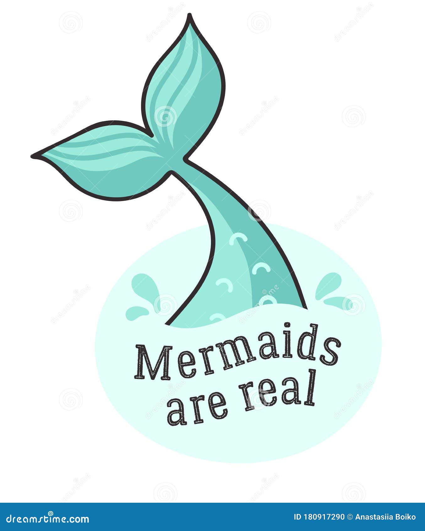 Mermaids are real. Tail stock vector. Illustration of sign - 180917290