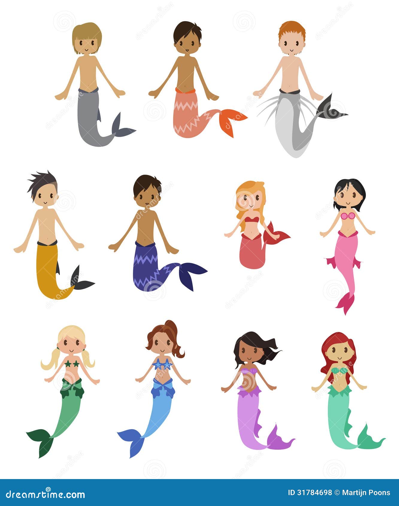 Mermaids stock vector. Illustration of nature, cartoon - 31784698