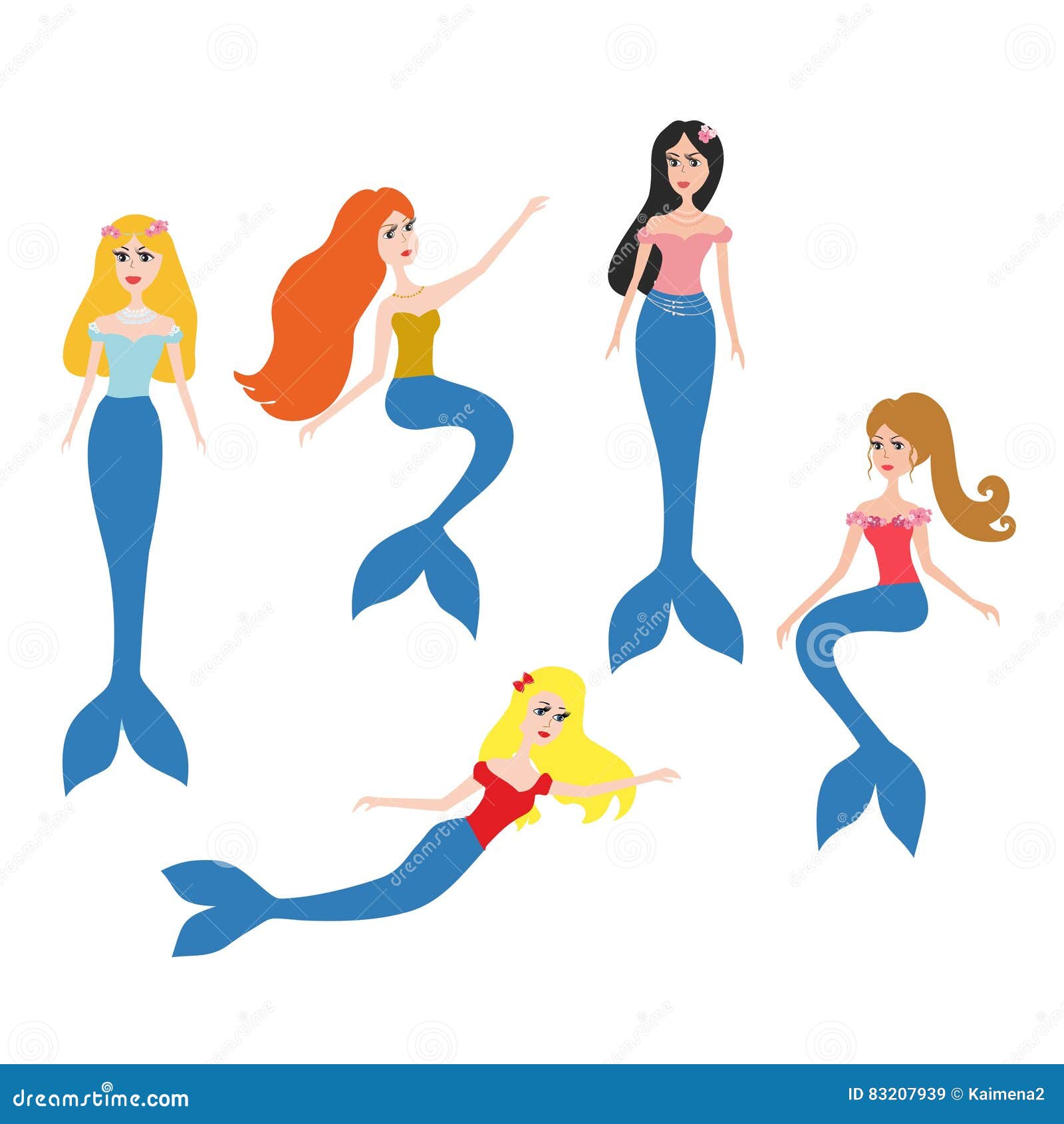 Mermaids vector set stock vector. Illustration of marine - 83207939