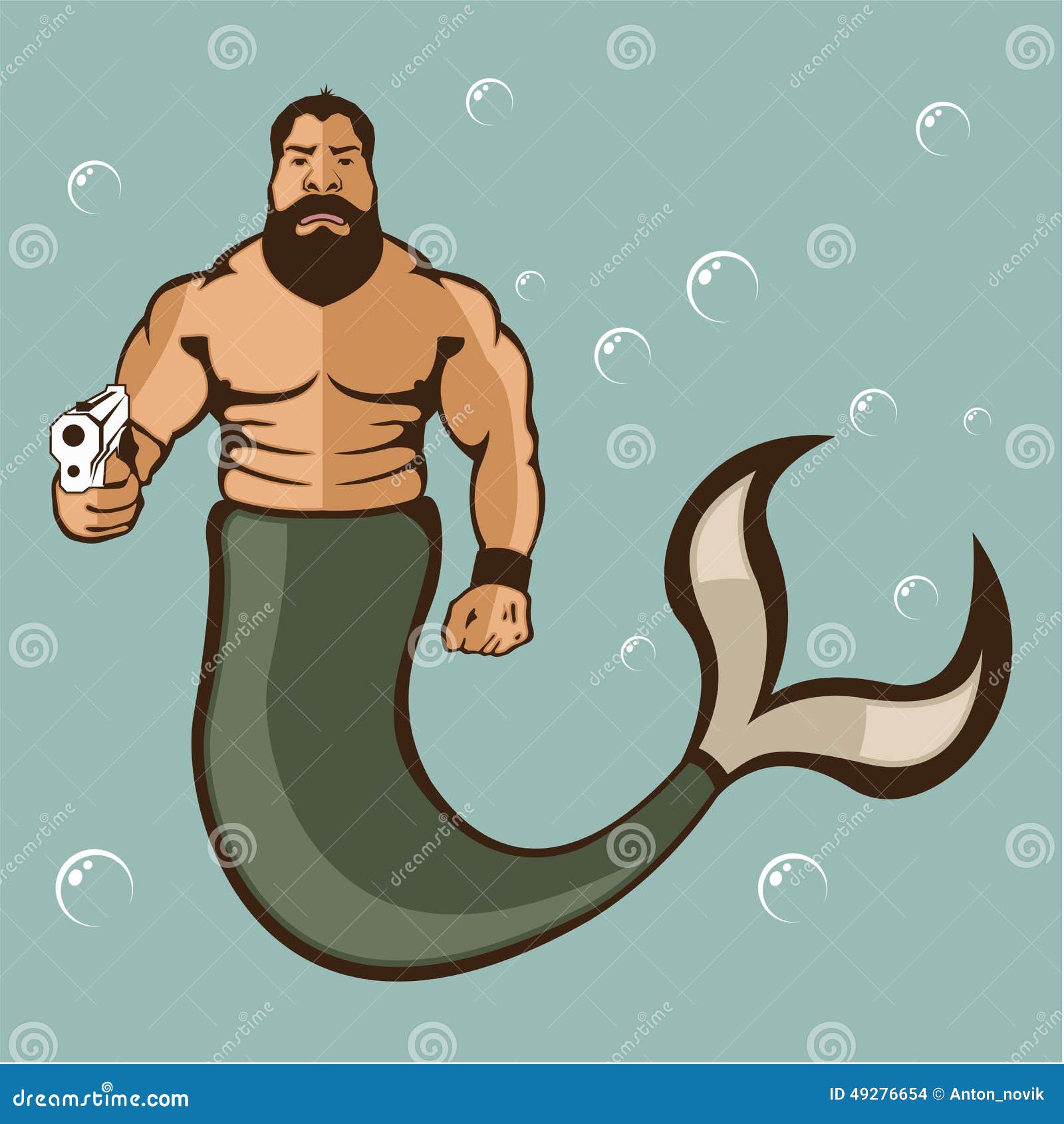 Merman-Vector vector illustratie. Illustration of vector - 49276654