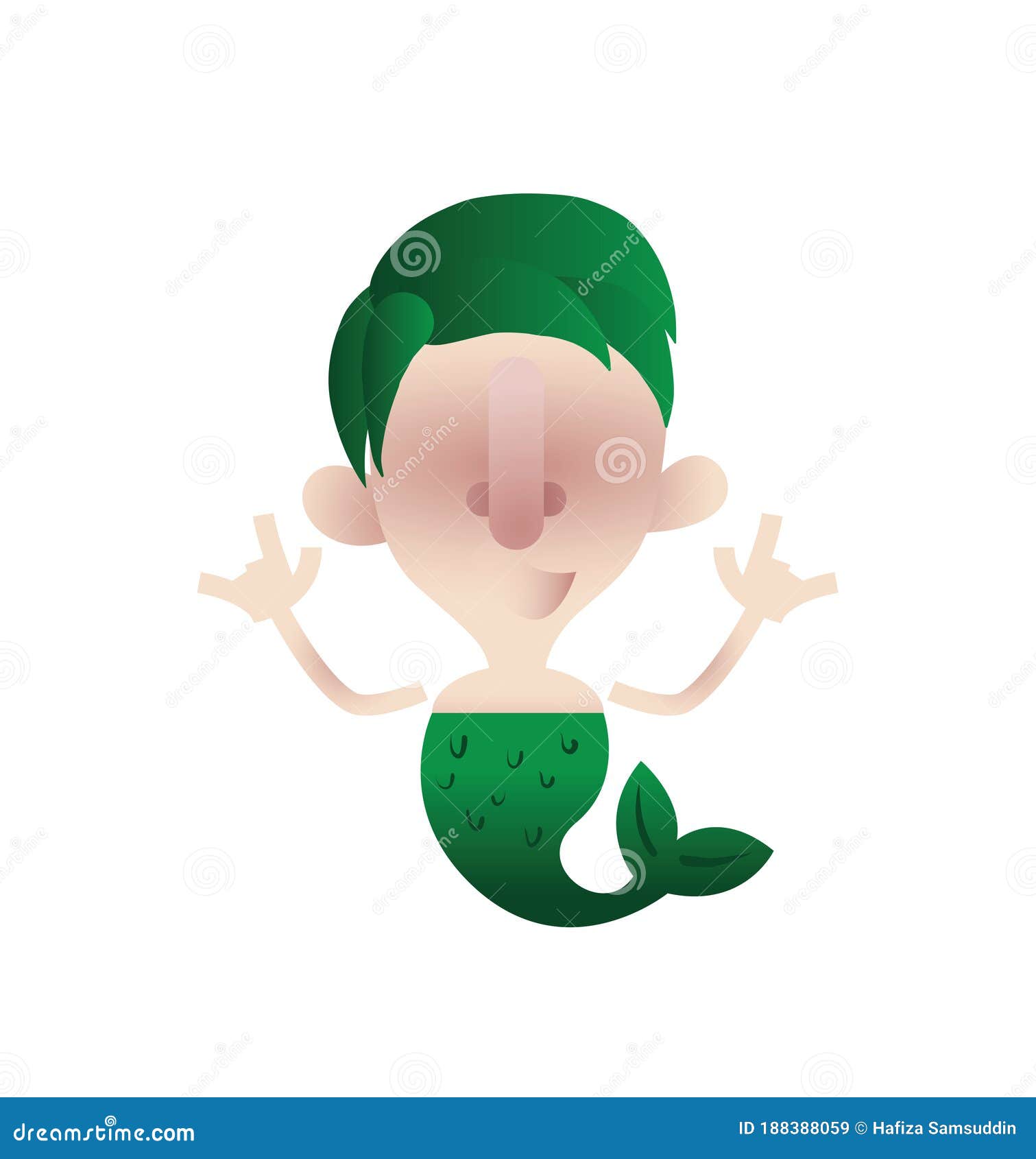 Merman Vector Icon On White Background. Flat Vector Merman Icon Symbol ...
