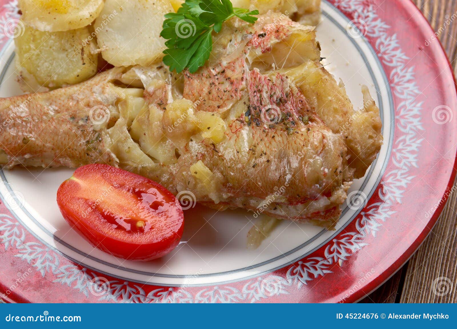 Mero rojo cocido foto de archivo. Imagen de poroso, asado - 45224676