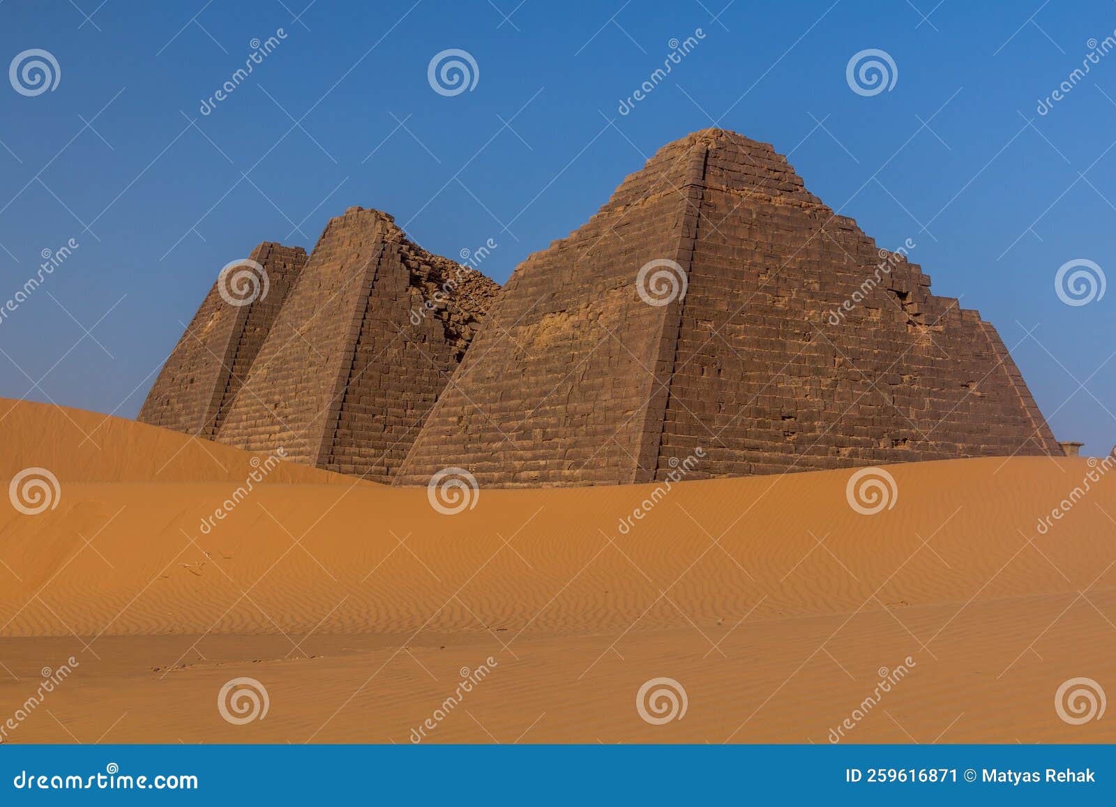 Meroe Pyramids Located in Sahara Desert, Sud Stock Image - Image of ...