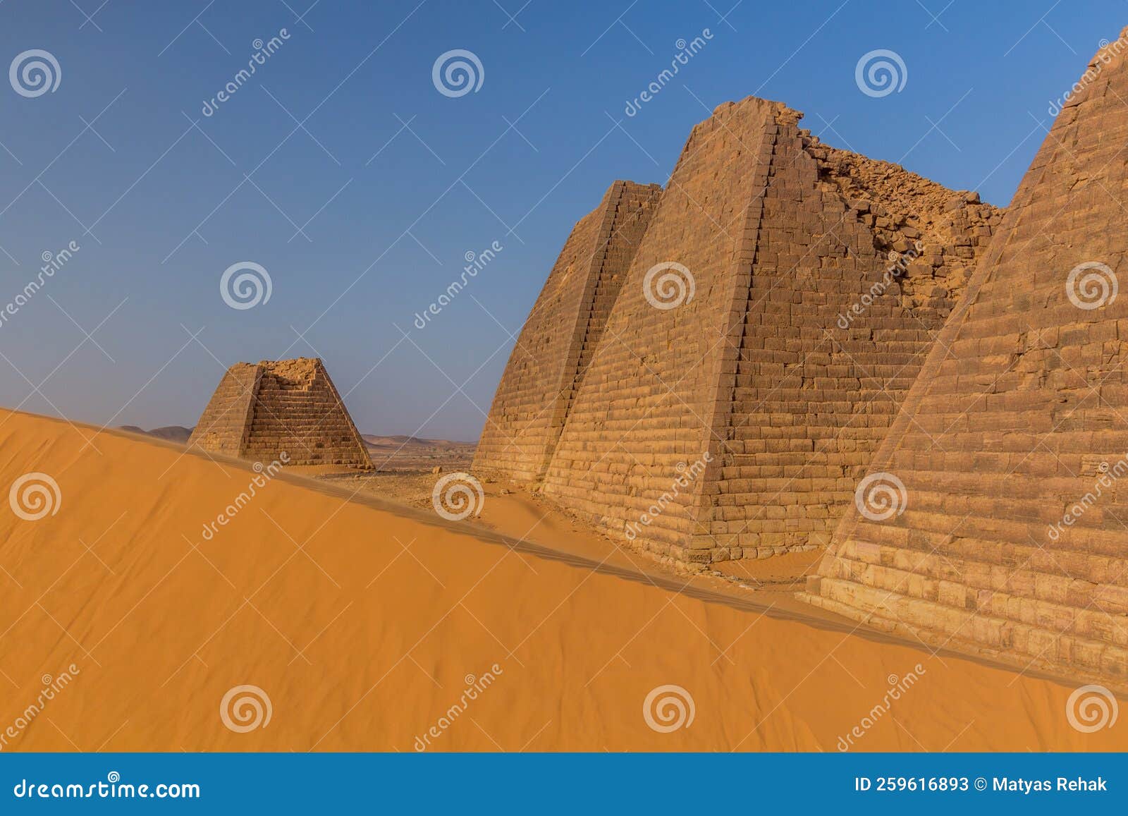 Meroe Pyramids Located in Sahara Desert, Sud Stock Image - Image of ...