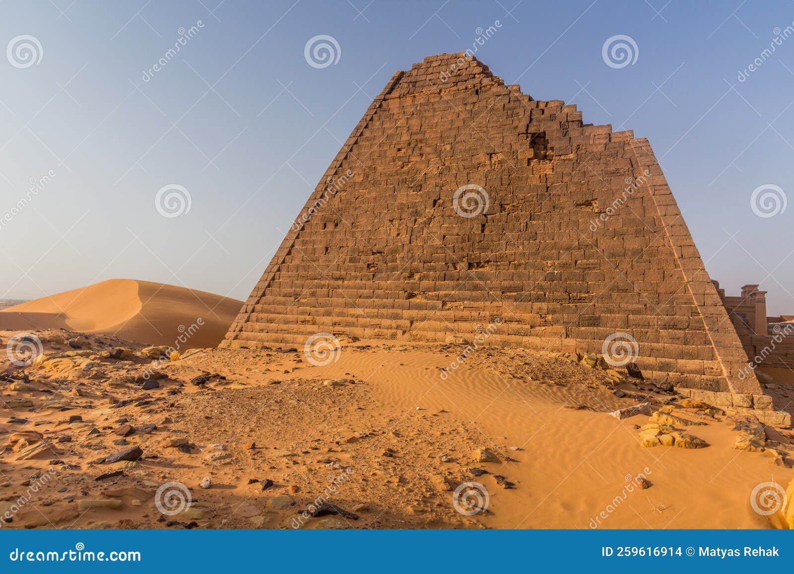 Meroe Pyramids Located in Sahara Desert, Sud Stock Photo - Image of ...