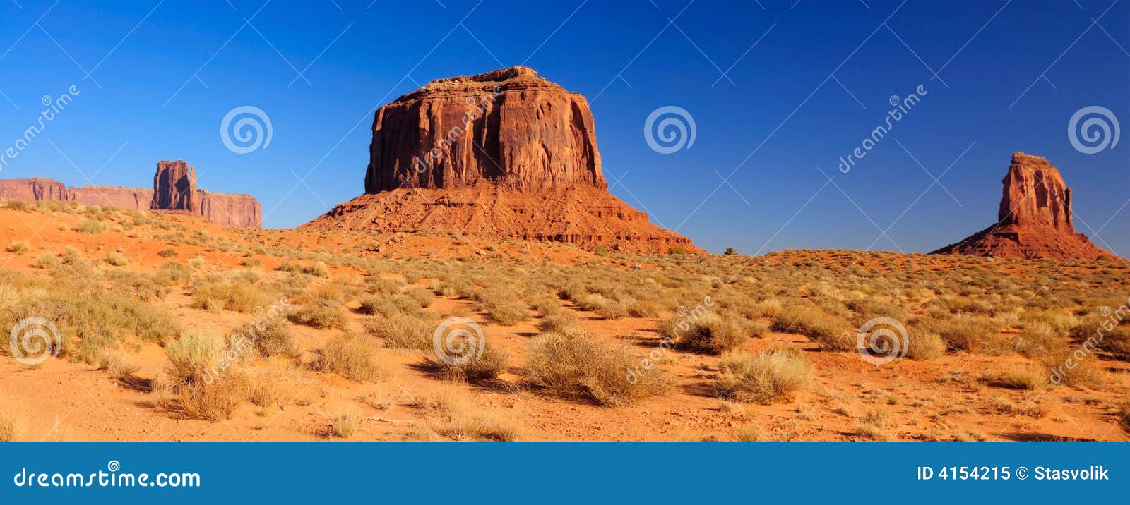 Merrick Butte between Two Mittens, Monument Valley Stock Image - Image ...