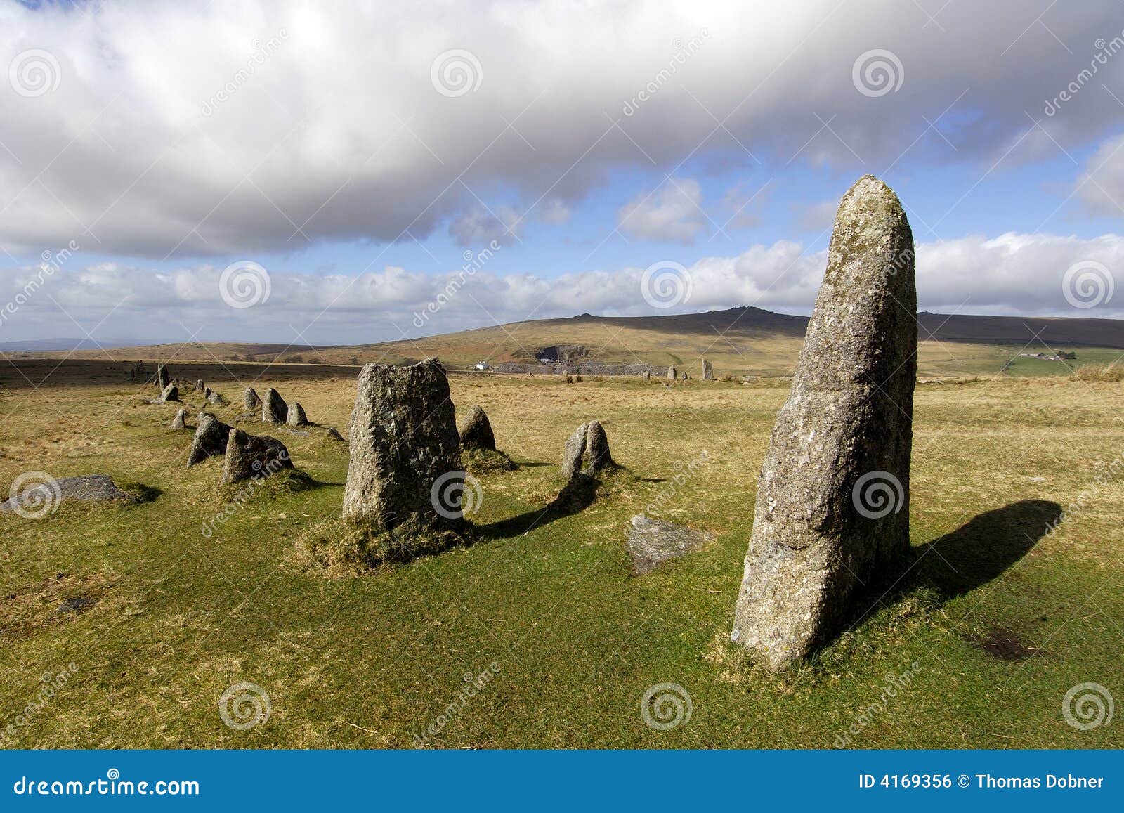 Merrivale Stone Row on Dartmoor Stock Photo - Image of menhir ...