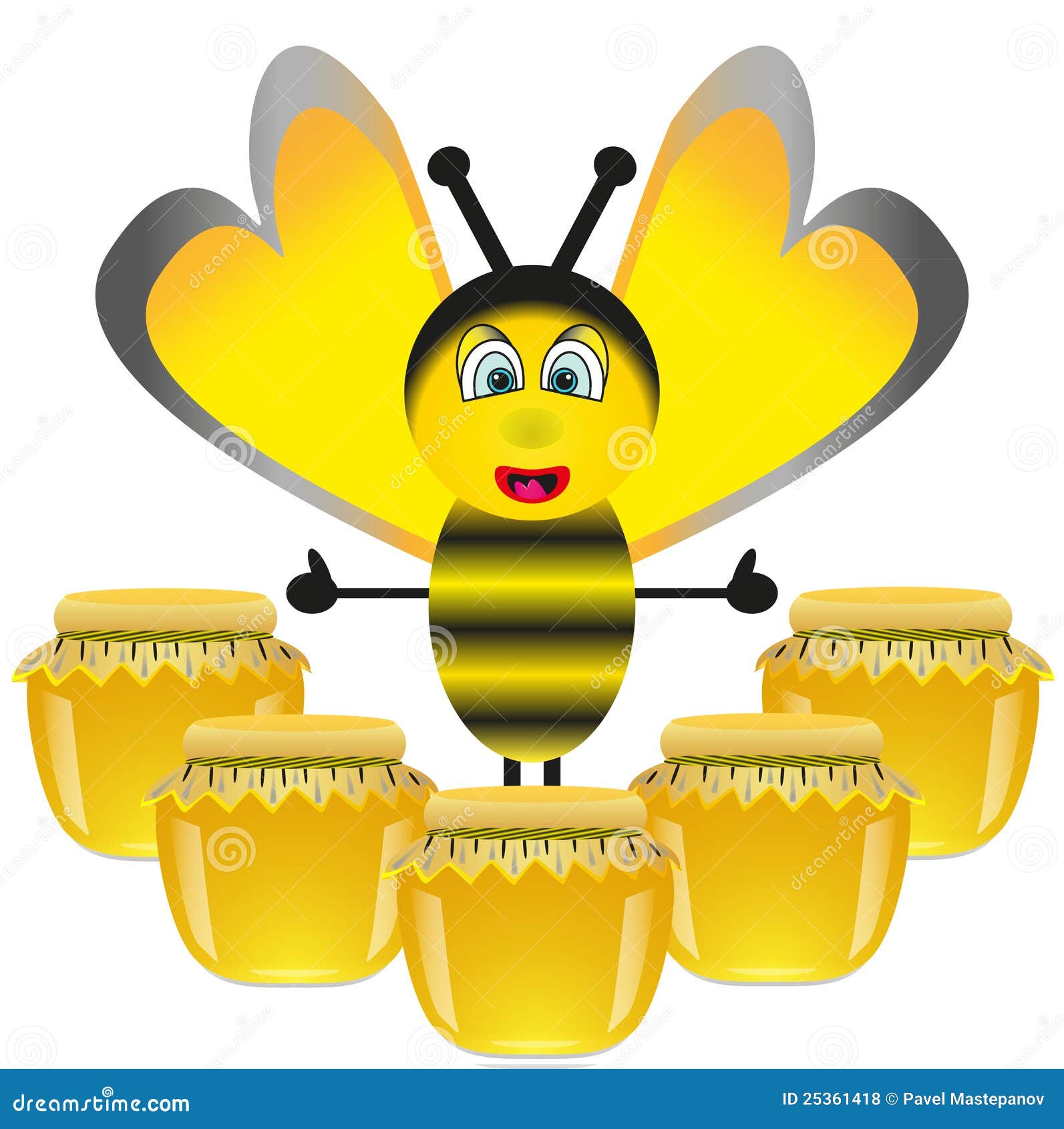 Merry Bee stock vector. Illustration of wings, container - 25361418