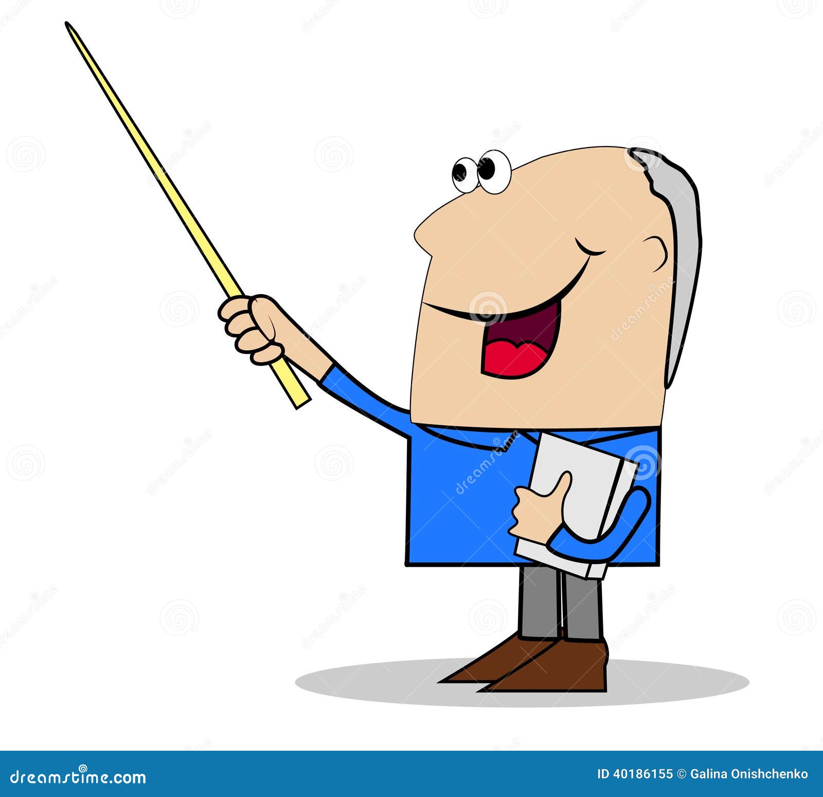 Merry Businessman Shows on Something a Pointer Stock Vector ...