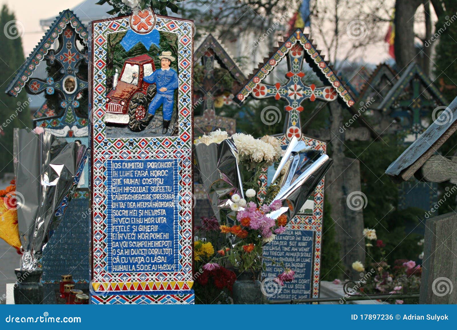 The merry cemetery editorial photo. Image of carved, artistic - 17897236