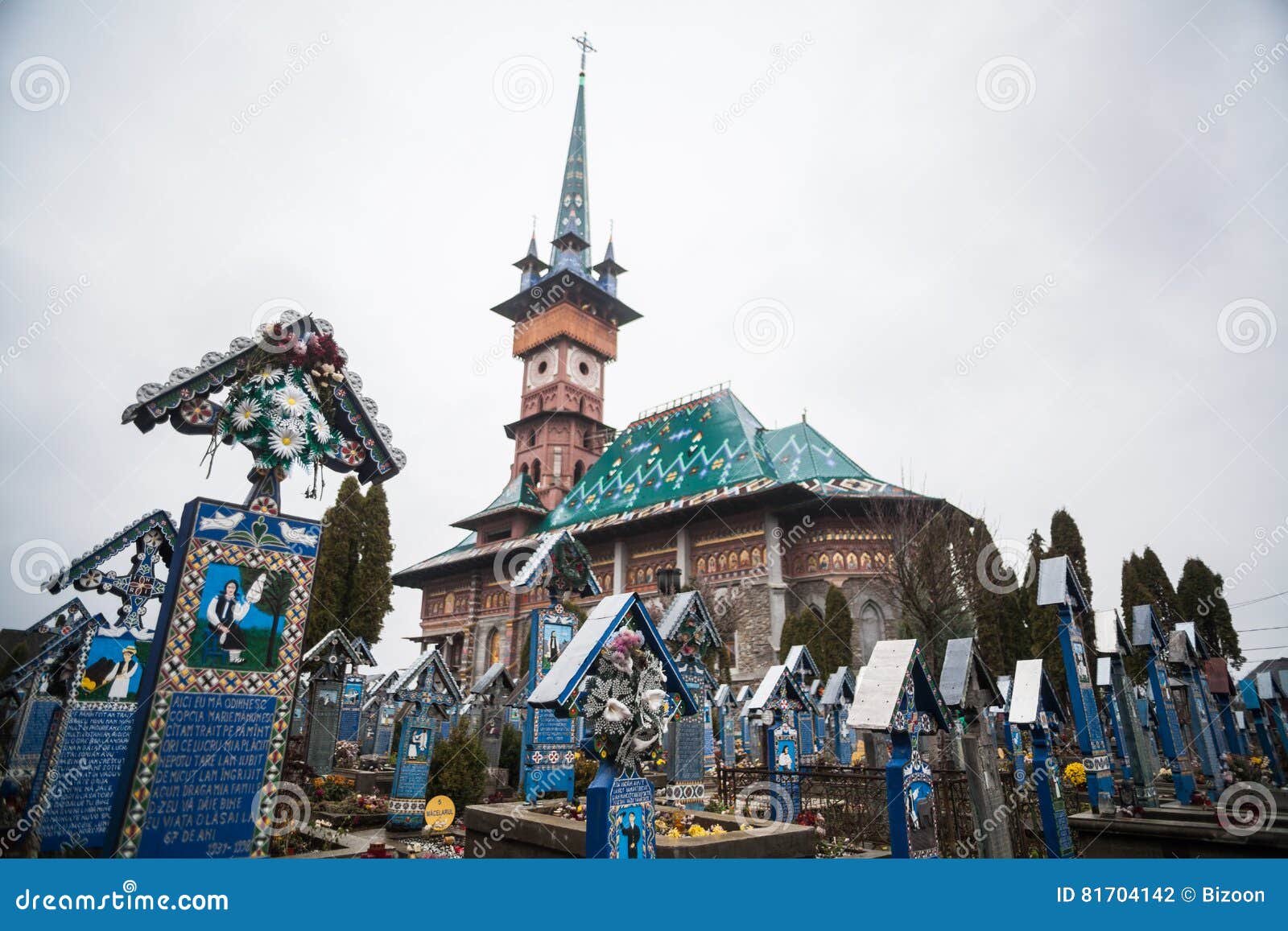 Merry Cemetery in Sapanta, Romania. Editorial Photography - Image of ...