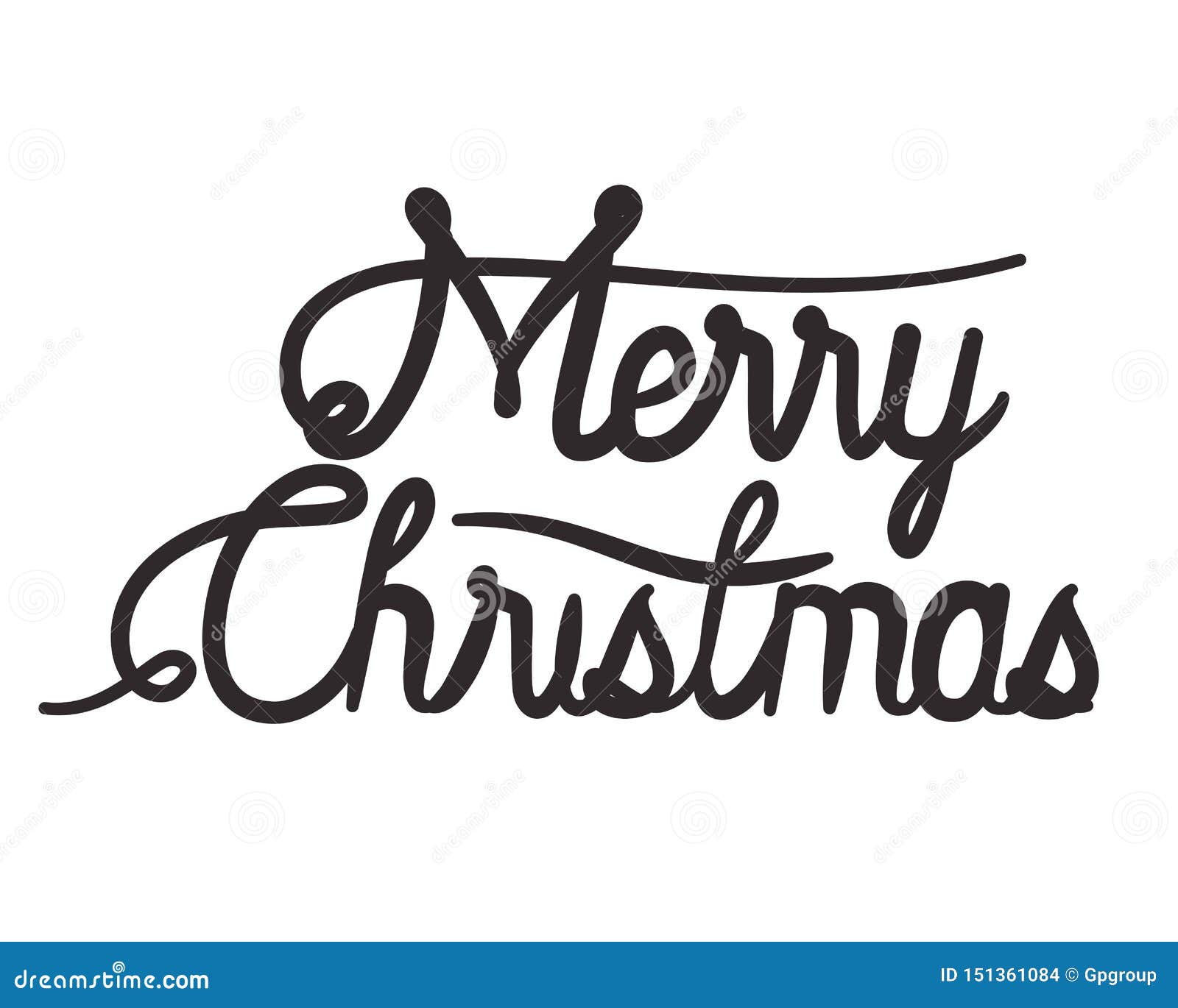 Merry Christmas Calligraphy Message Stock Vector - Illustration of ...