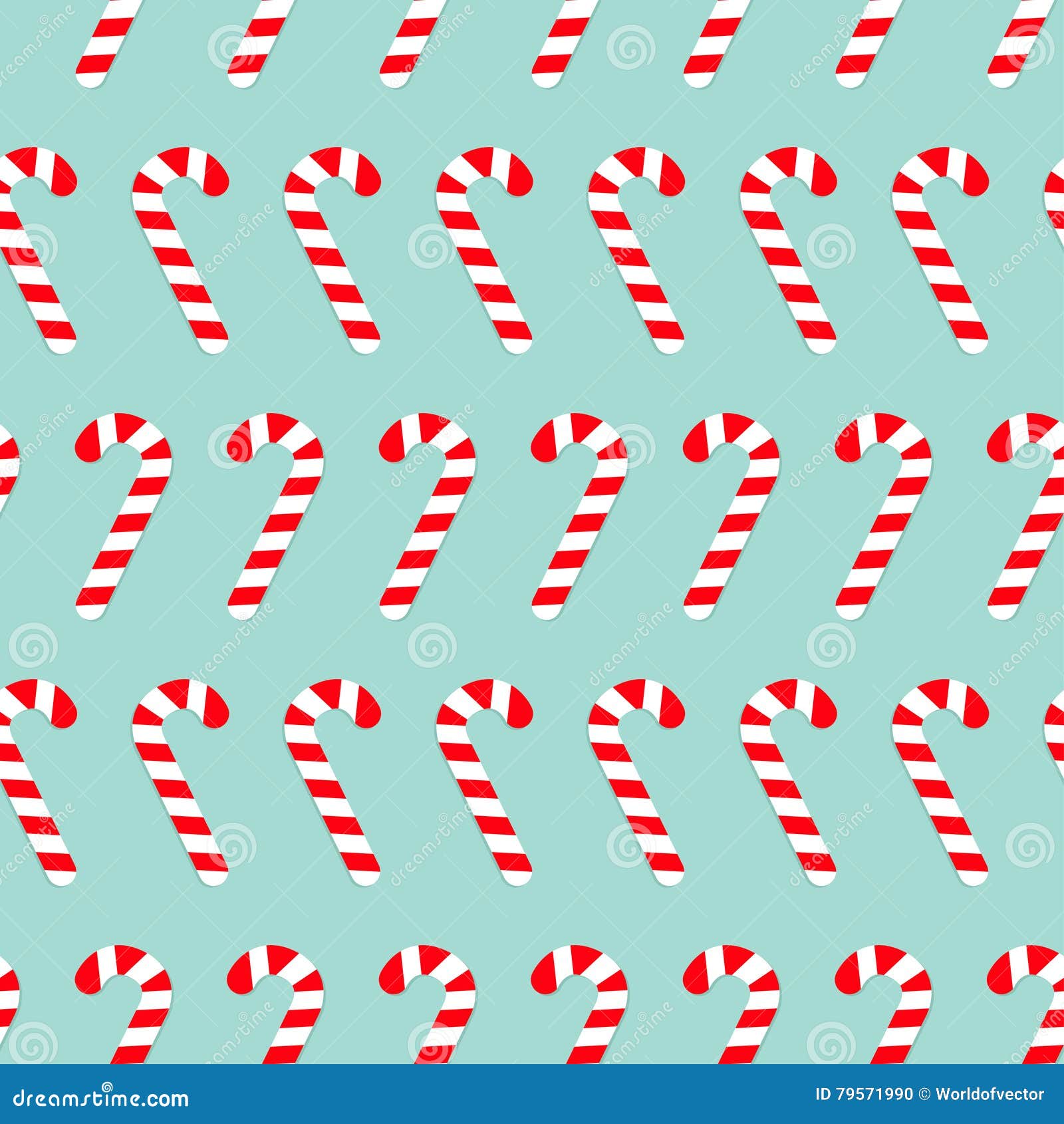 Merry Christmas Candy Cane. Seamless Pattern. Flat Design. Blue ...