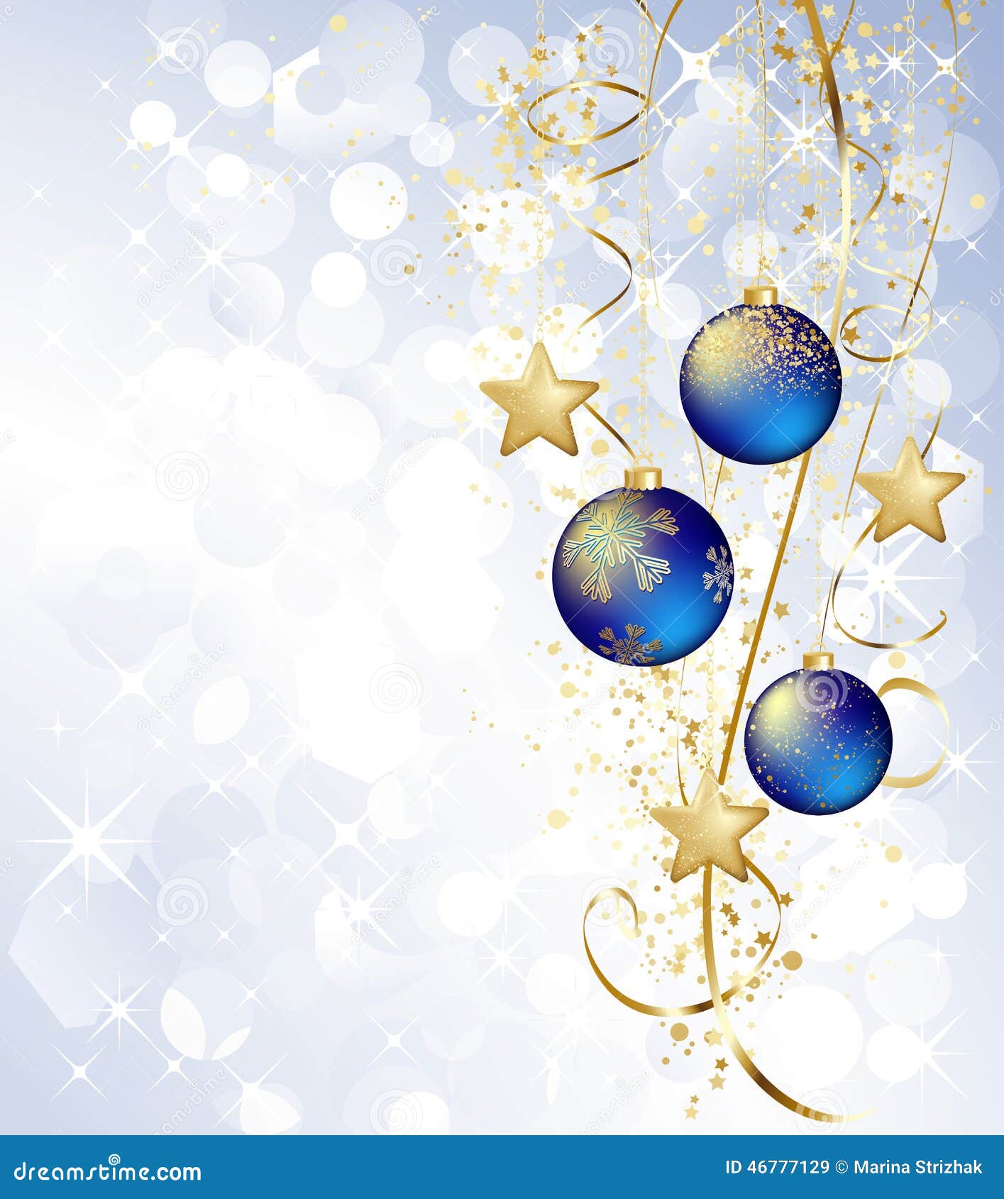 Merry Christmas Card with Blue Bauble Stock Vector - Illustration of ...