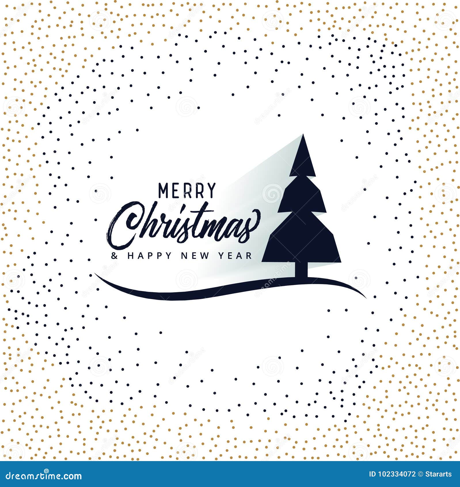 Merry Christmas Card Design with Tree Stock Vector - Illustration of ...