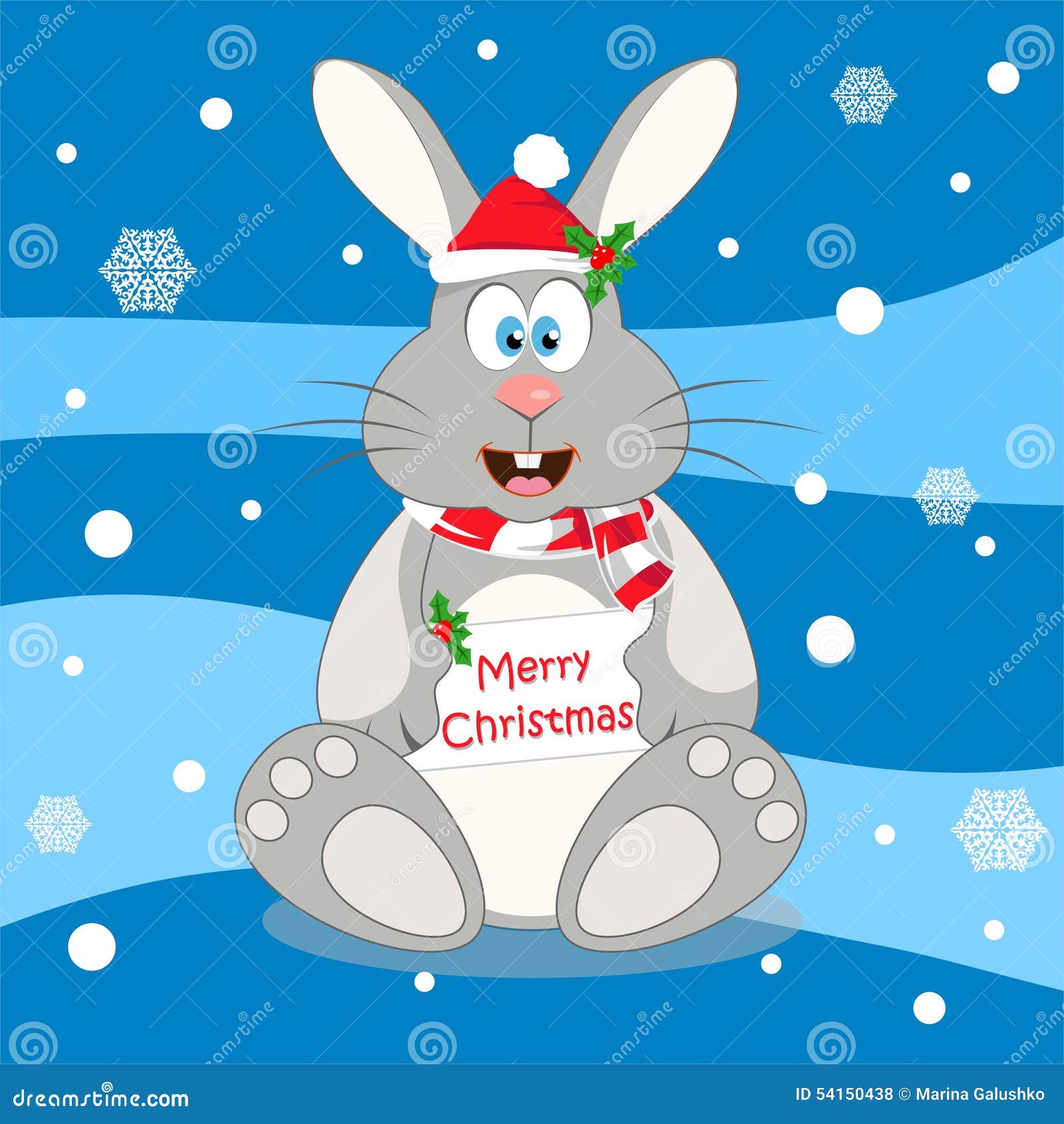 Merry Christmas. Christmas Rabbit Stock Photo - Image: 54150438