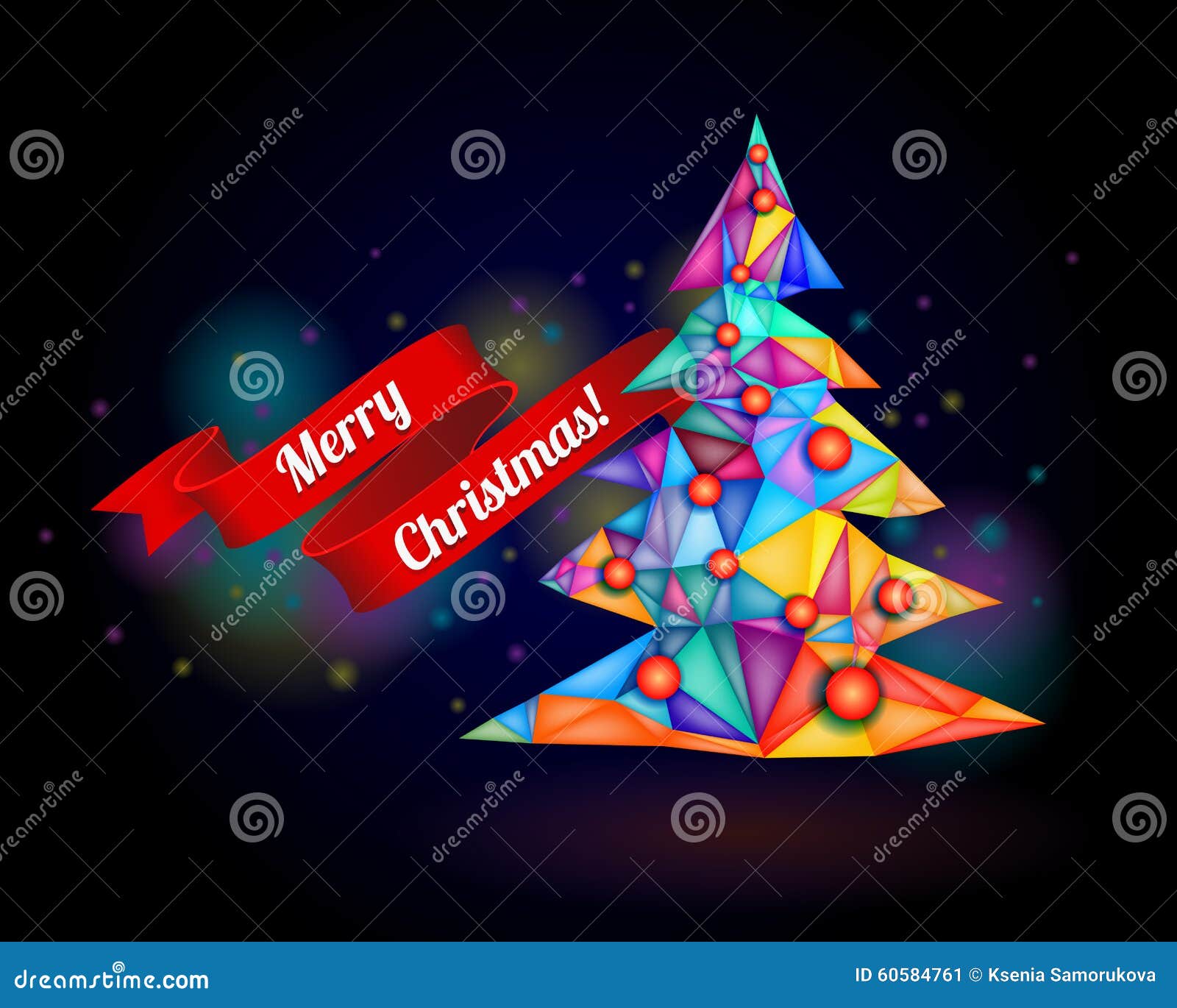 Merry Christmas Congratulation Card. Stock Vector - Illustration of ...