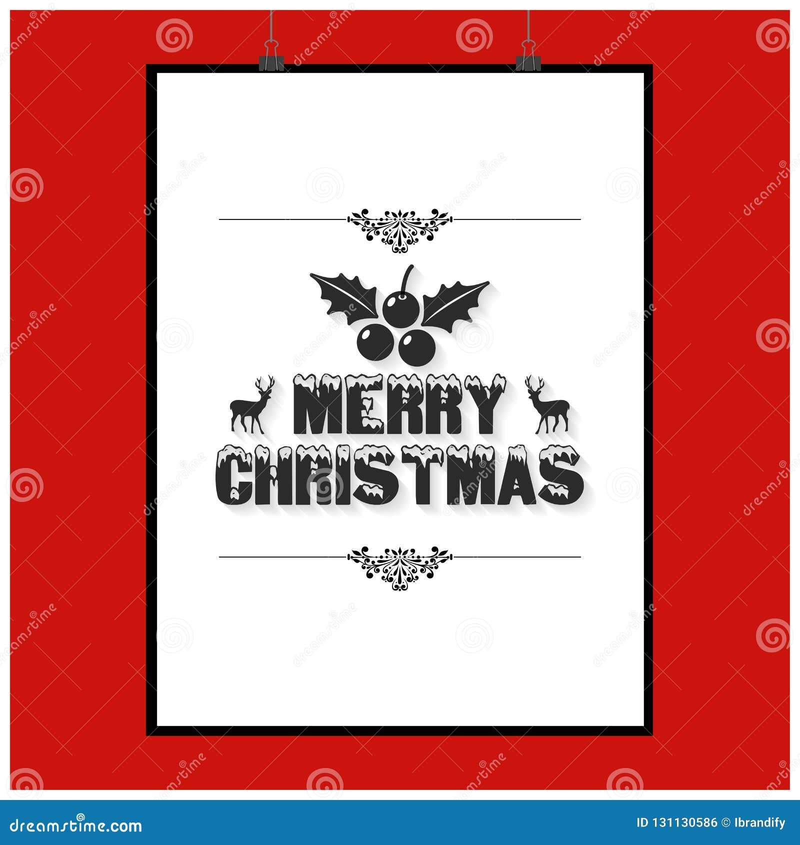 Merry Christmas Creative Design with Red Background Vector Stock Vector ...