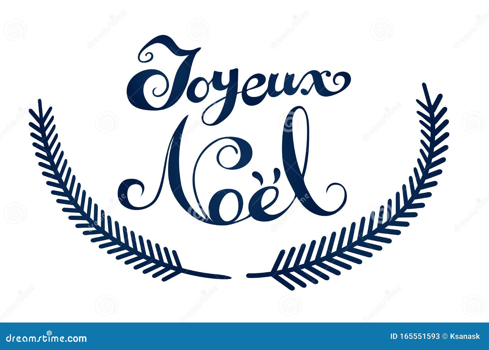 Merry Christmas Creative Typography by French Language. Stock Vector ...