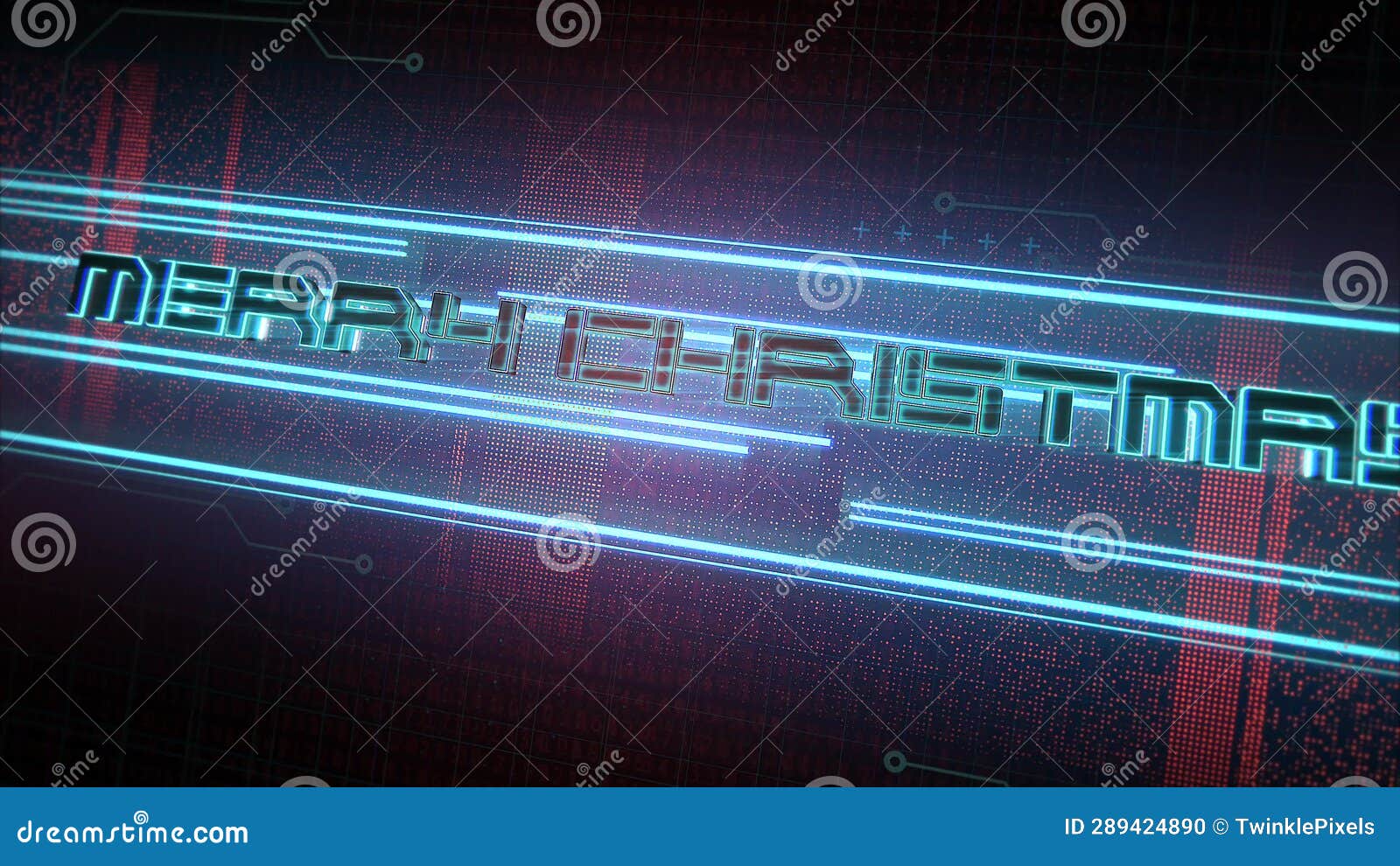 Merry Christmas with Cyberpunk Lines and Matrix Code Stock Footage ...