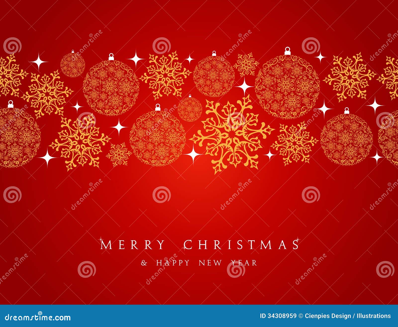 Merry Christmas Decorations Elements Border Stock Vector