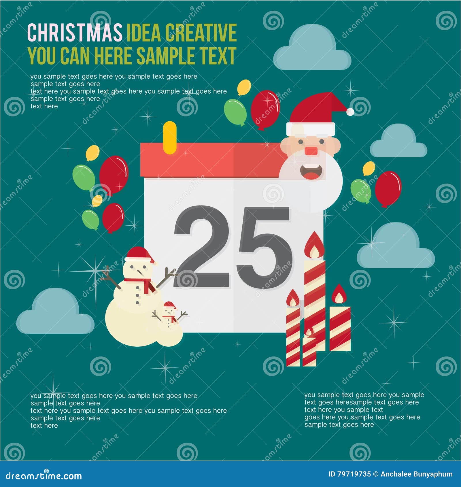 Merry Christmas Element Day Theme Set Stock Illustration - Illustration ...