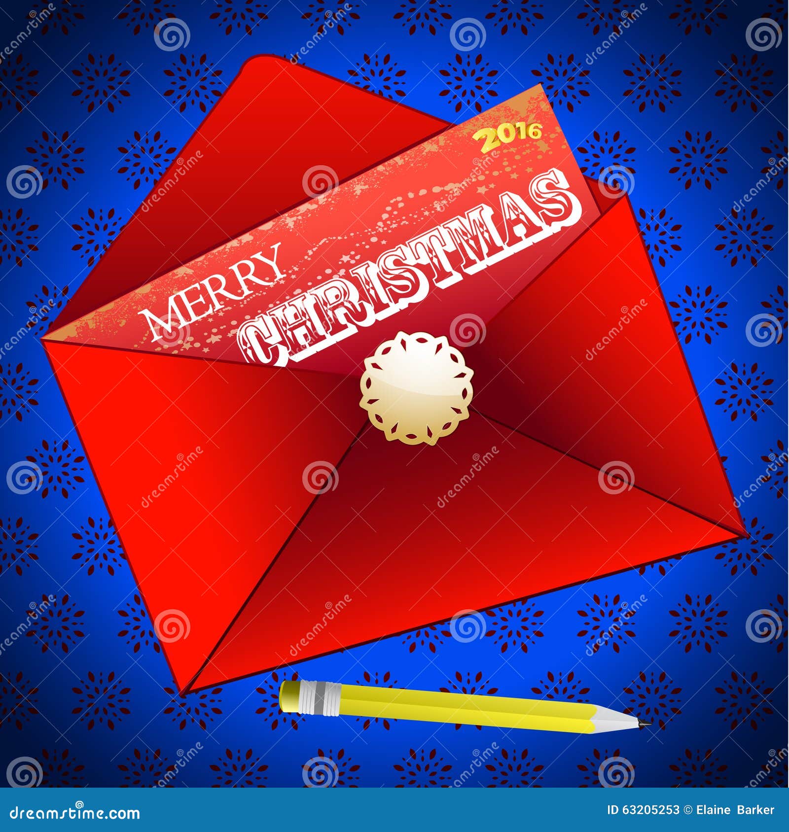 Merry Christmas Envelope Background Stock Illustration - Illustration ...
