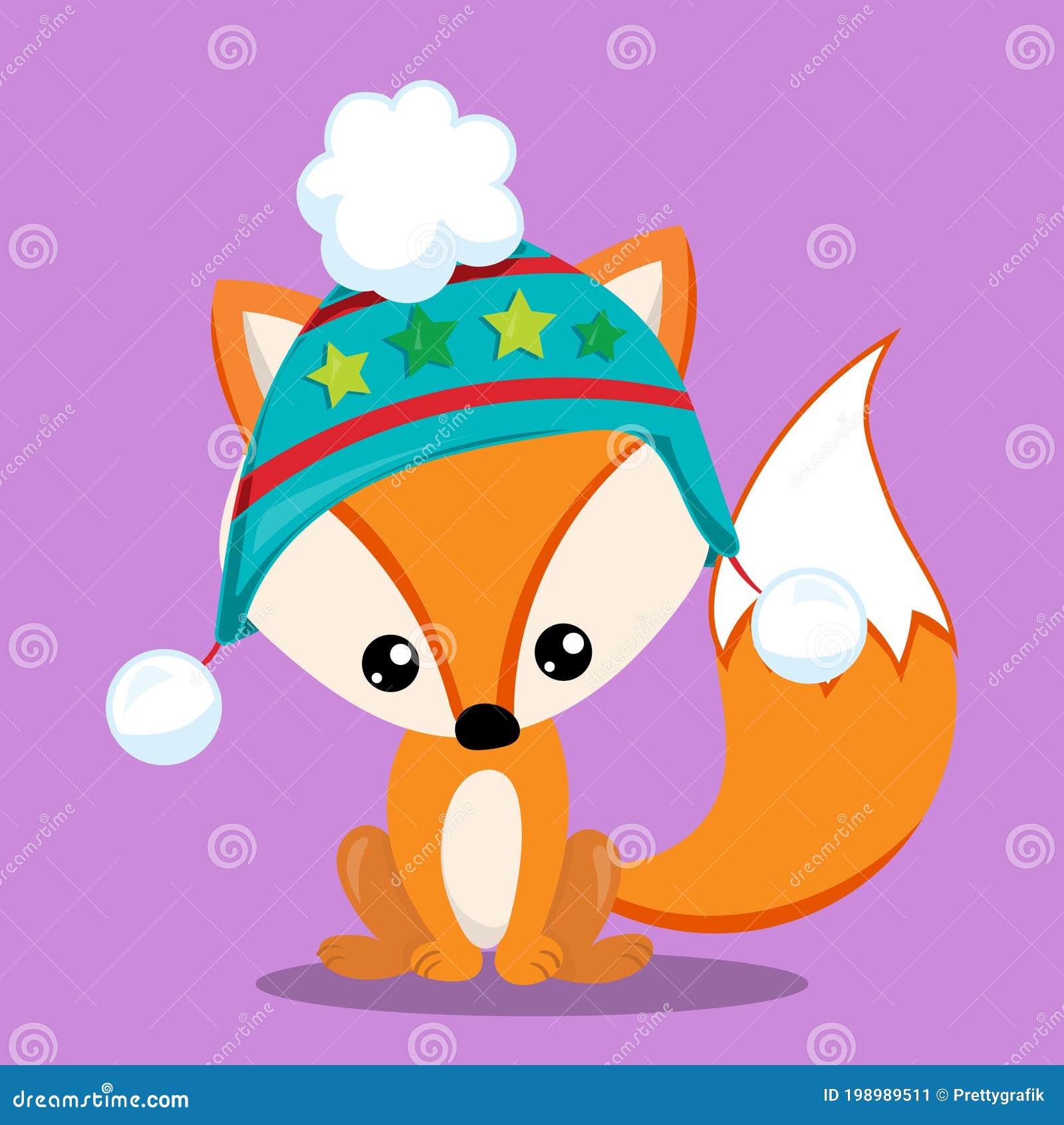 Merry christmas fox 04 stock vector. Illustration of cartoon - 198989511