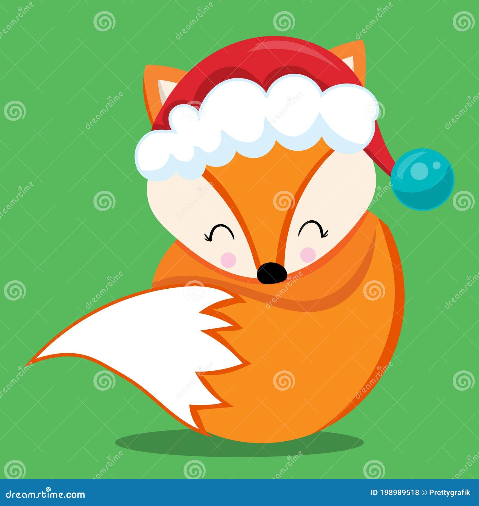Merry christmas fox 07 stock vector. Illustration of vector - 198989518