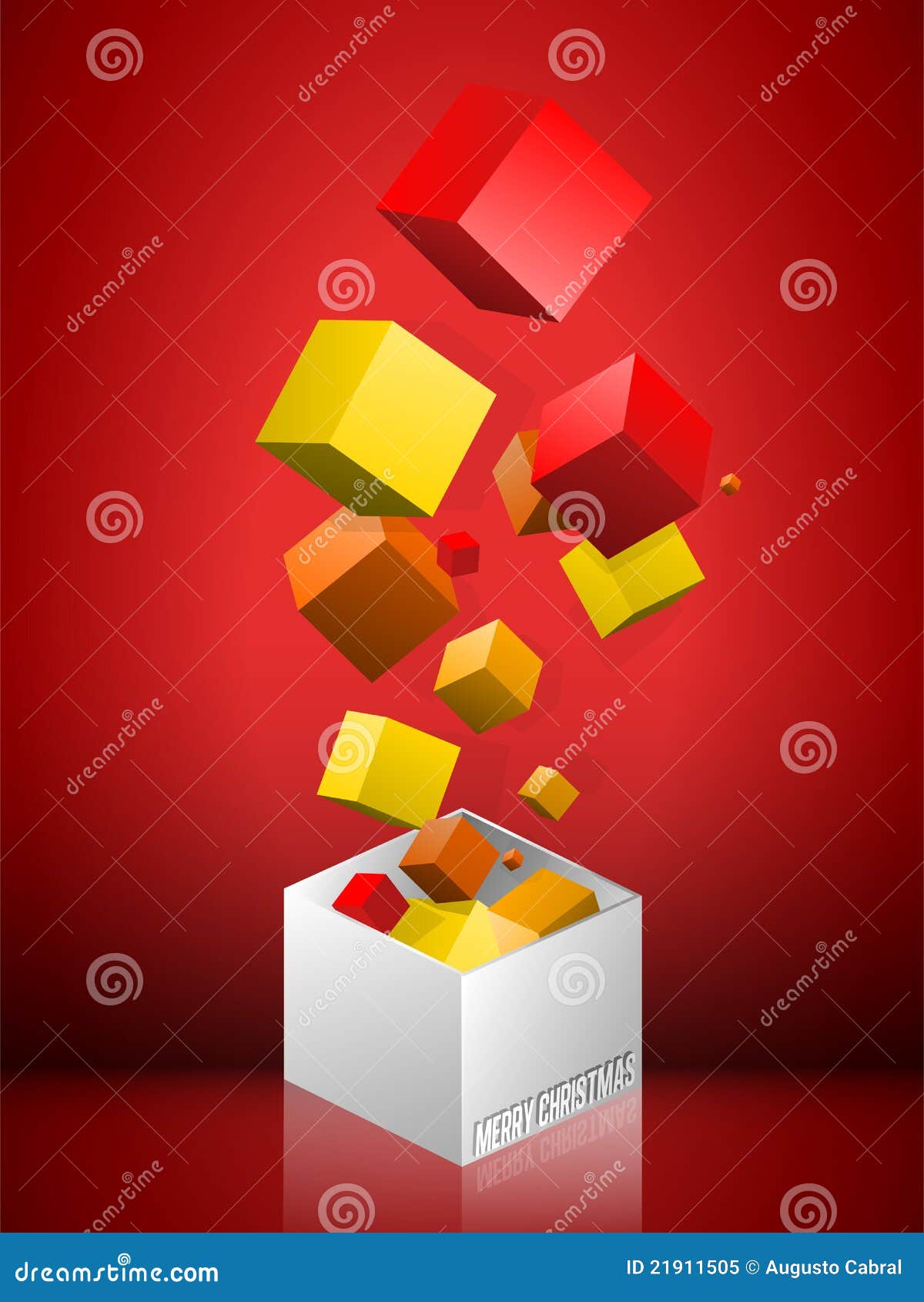 Merry Christmas Gif Box stock vector. Illustration of cube - 21911505