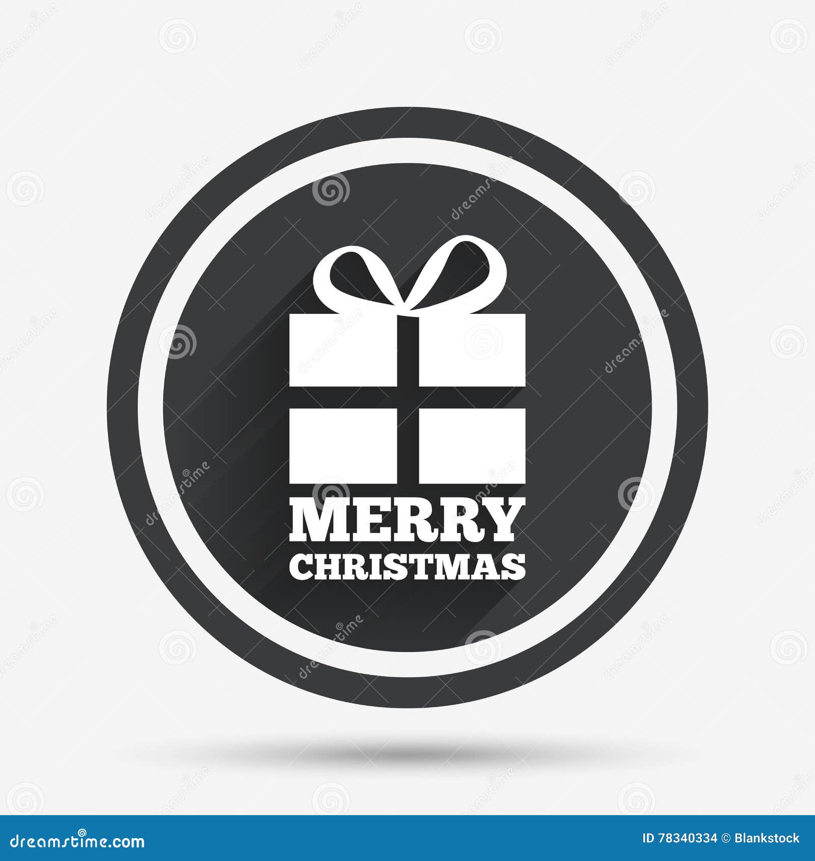 Merry Christmas Gift Sign Icon. Present Symbol Stock Vector ...