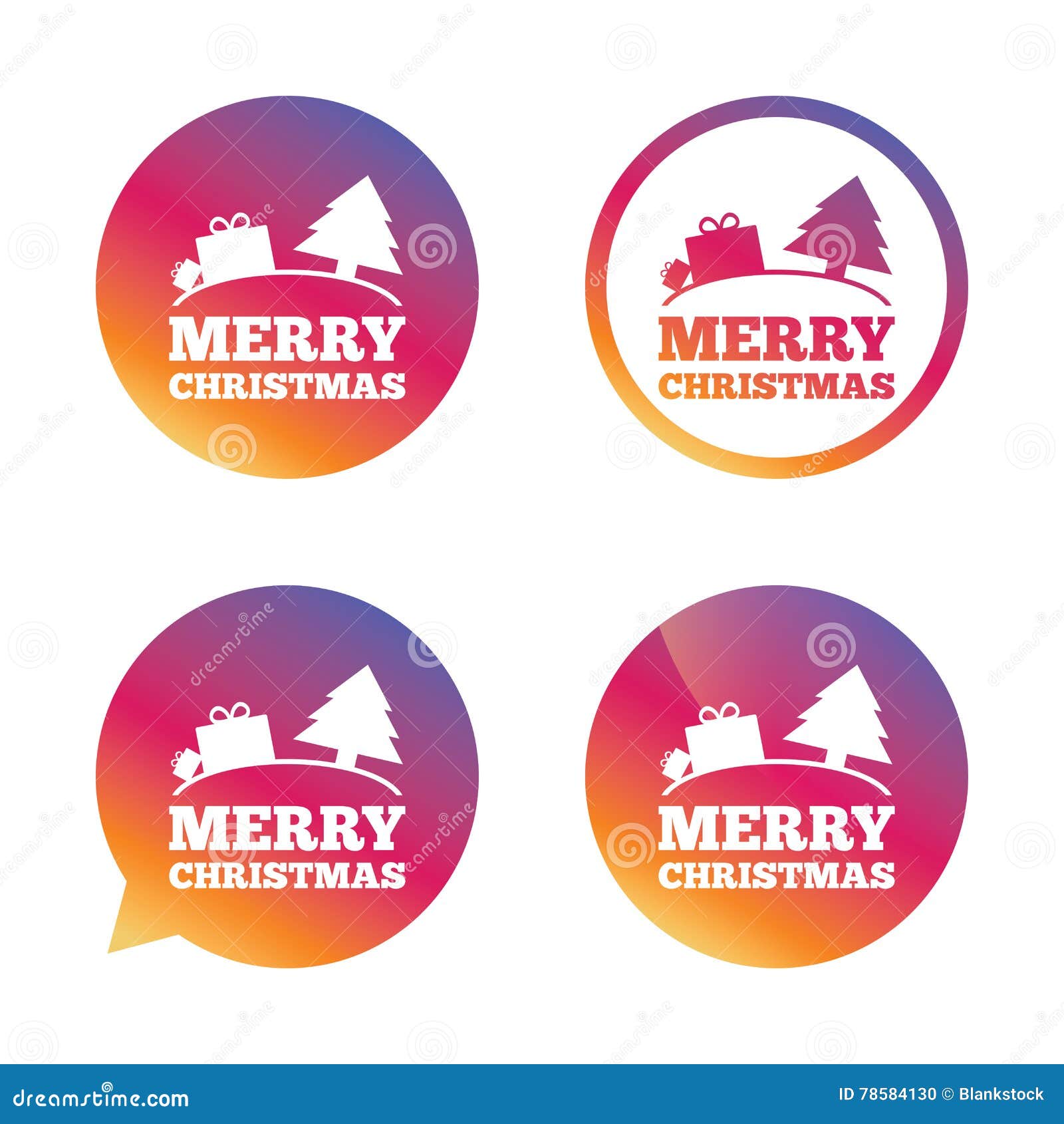 Merry Christmas Gift Sign Icon. Present Symbol. Stock Vector ...