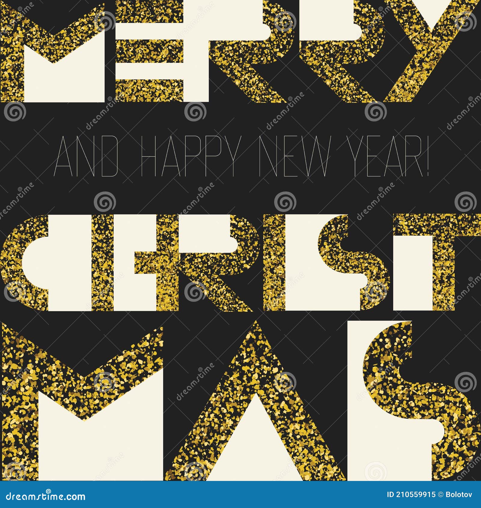 Merry Christmas Gold Lettering Vector Background Stock Vector ...