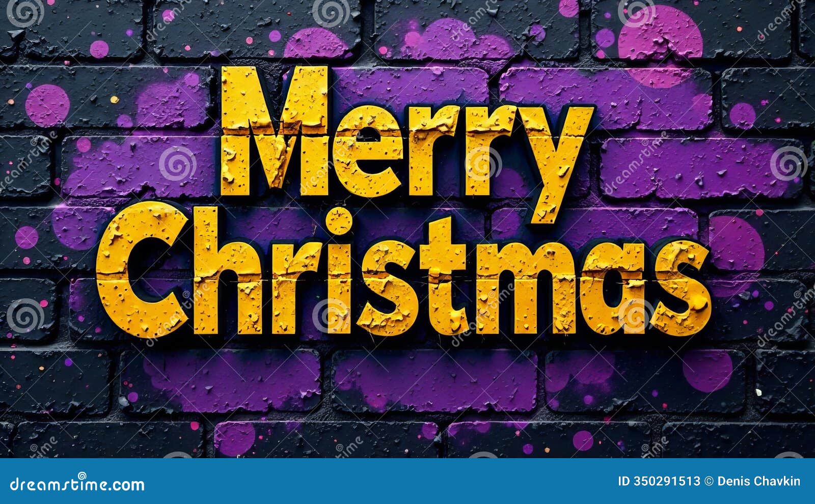 Merry Christmas Graffiti Template is on the Wall Stock Image - Image of ...