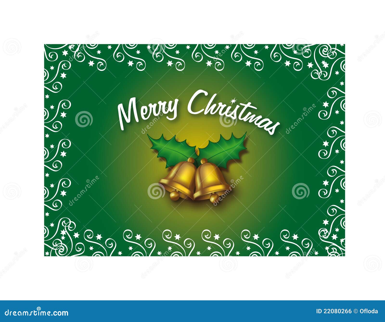 Merry Christmas (green) stock illustration. Illustration of leaves ...