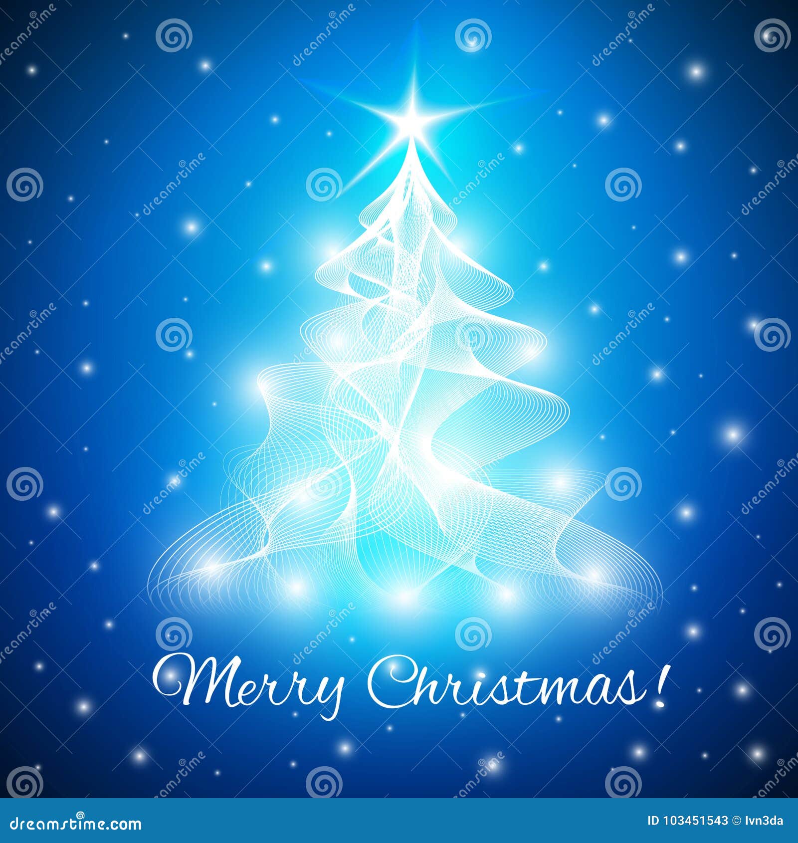 Merry Christmas Greeting Card with Abstract Christmas Tree Stock Vector ...