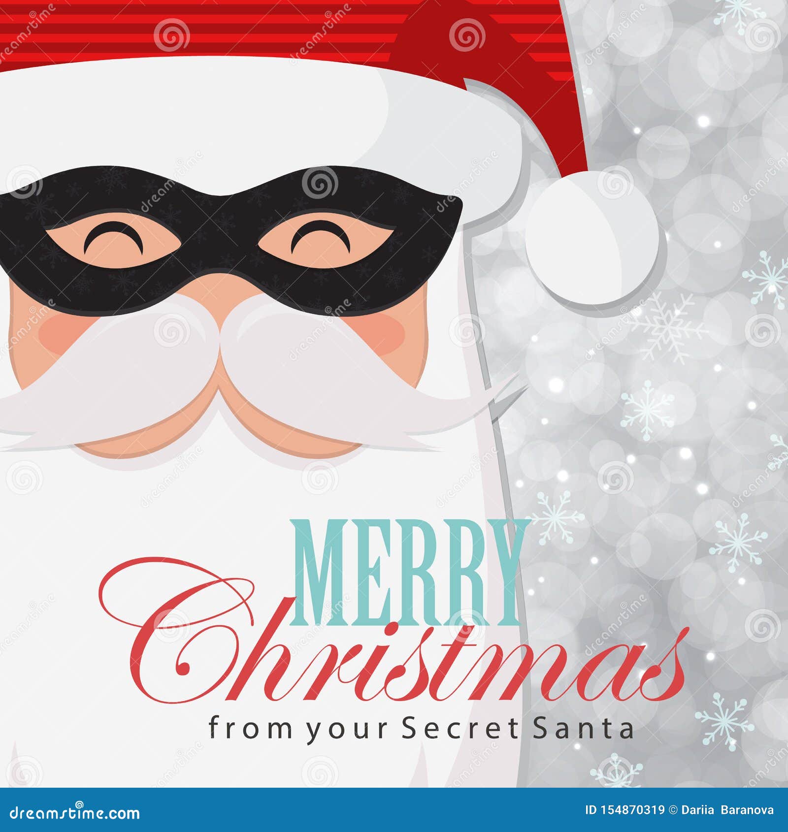 Merry Christmas Greeting Card with Secret Santa and Holiday Decor Stock ... Merry Christmas Greeting Card with Secret Santa and Holiday Decor Stock ...