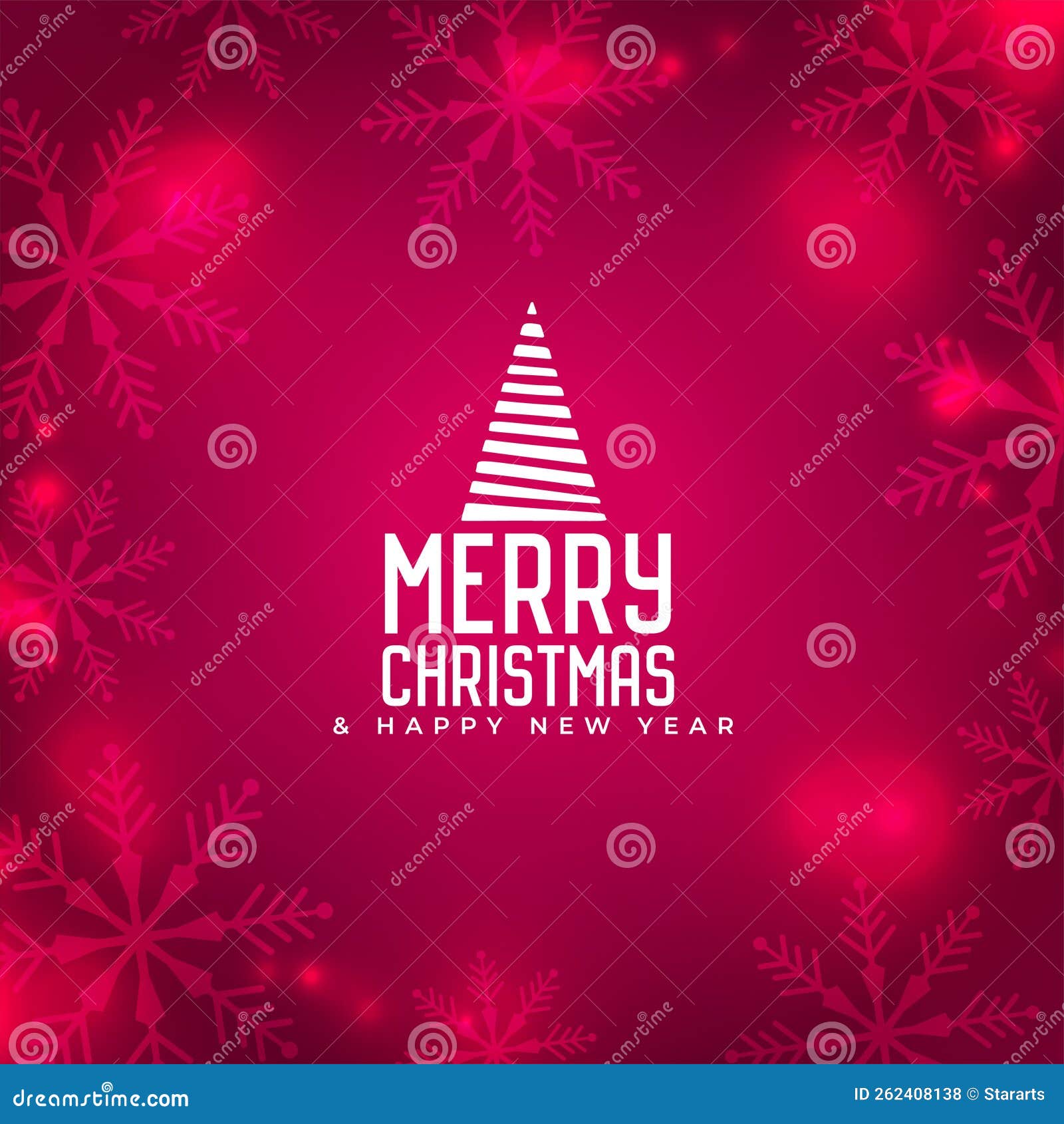 Merry Christmas Greeting Card with Snowflake Design Vector Illustration ...