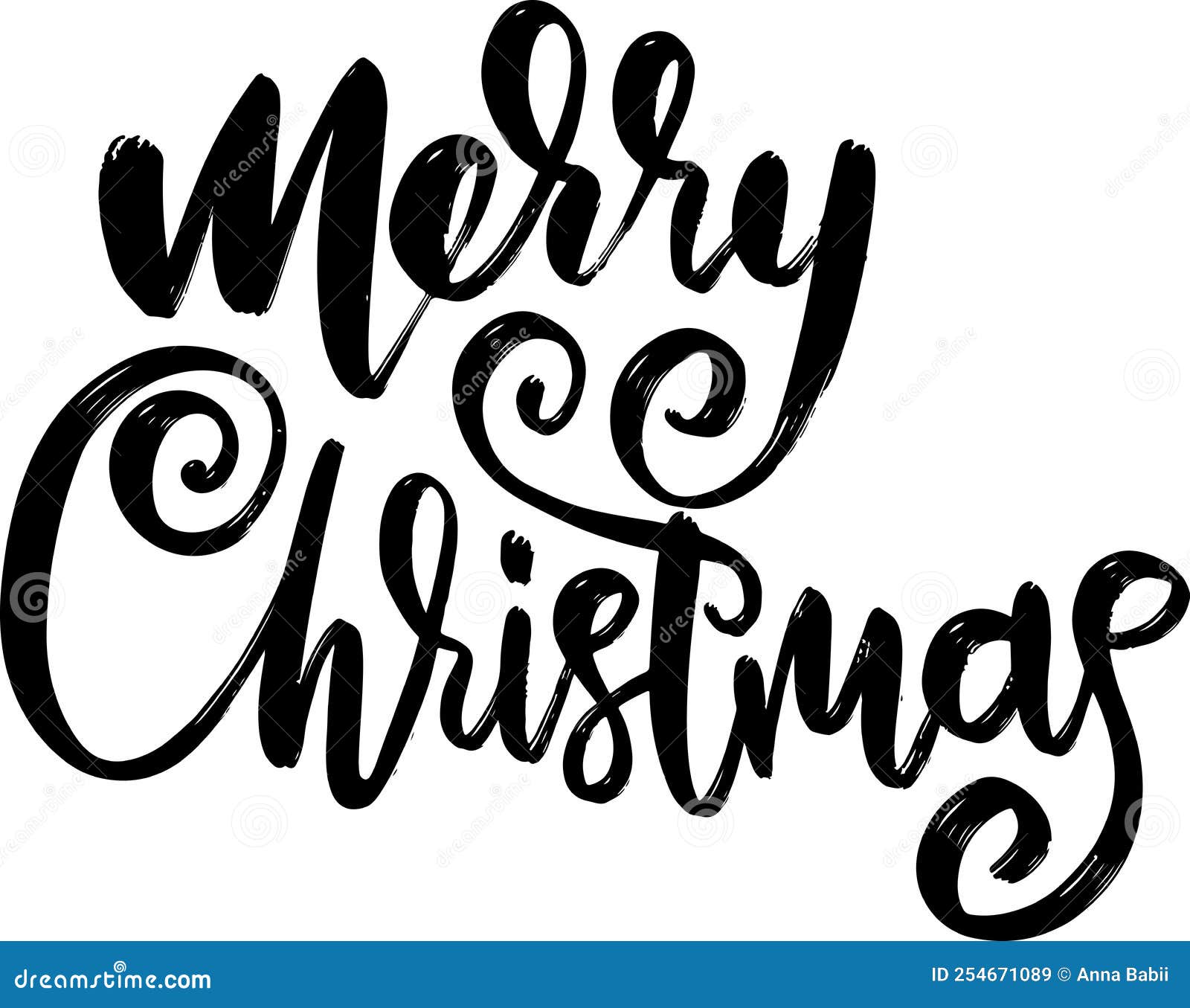 Merry Christmas Grunge Modern Brush Lettering Design Typography
