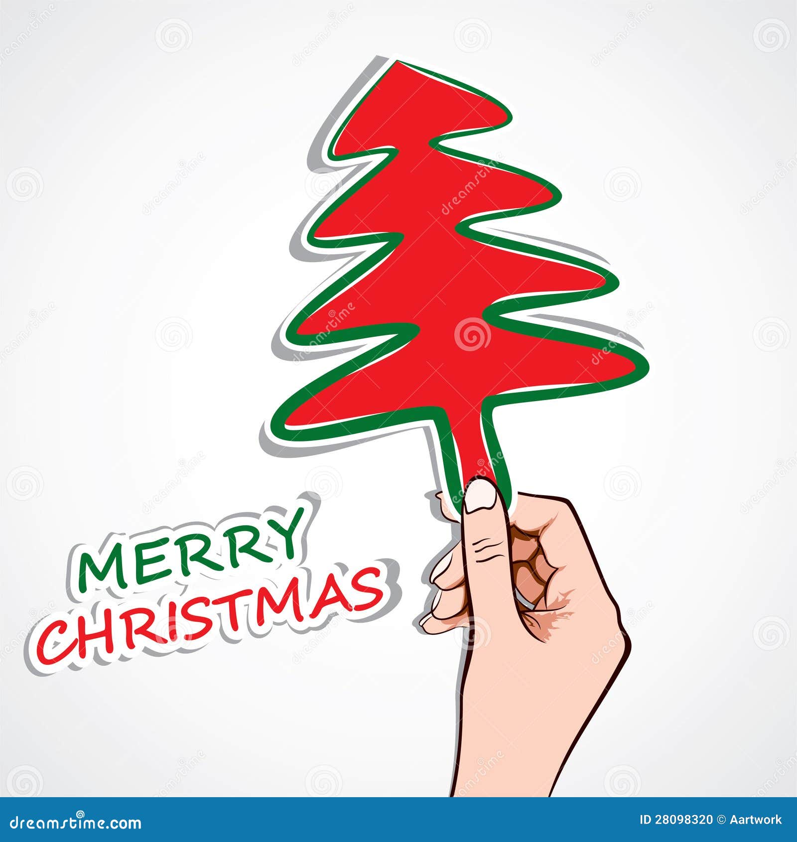 Merry christmas in hand stock vector. Illustration of classic - 28098320