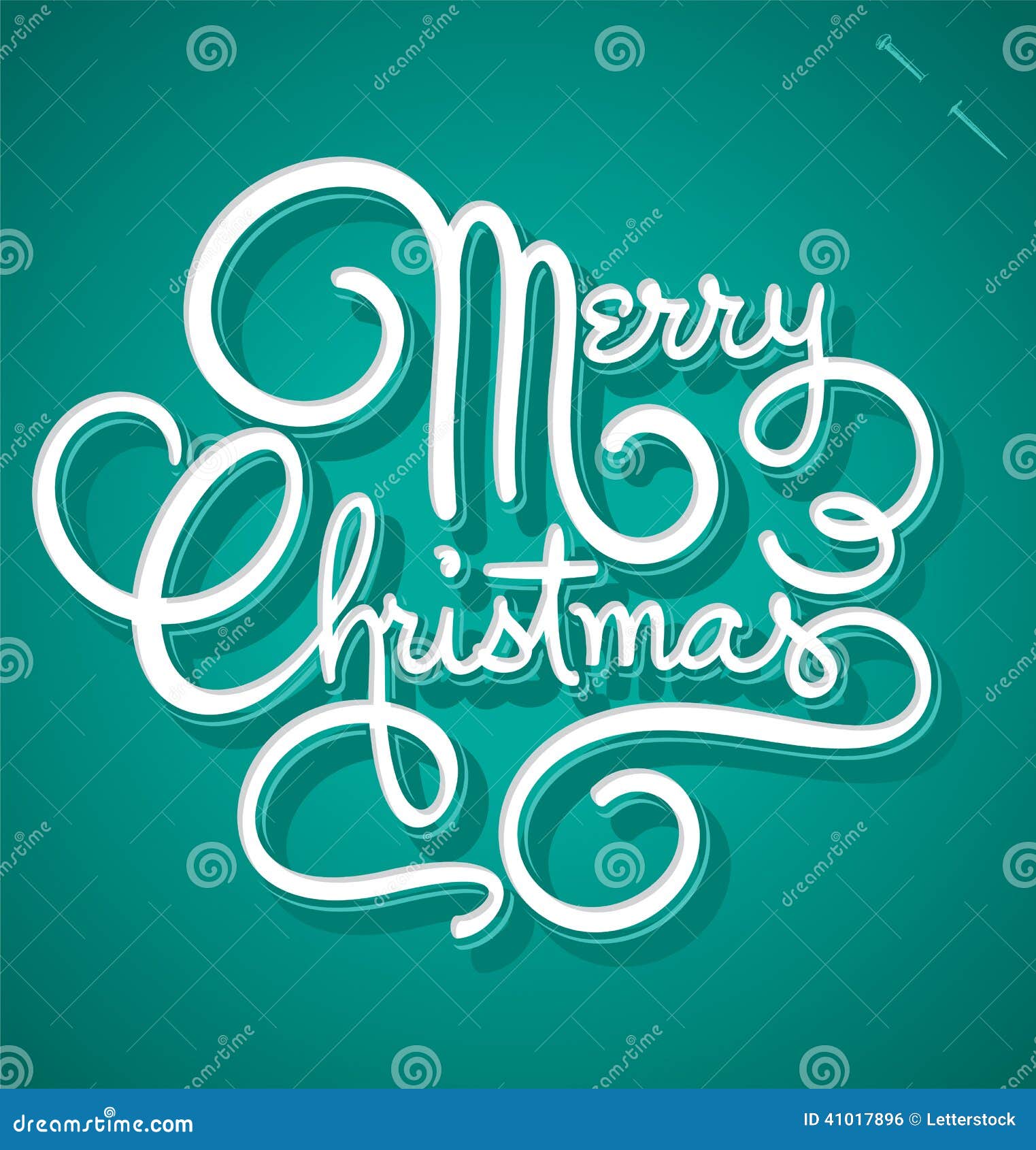Merry Christmas Hand Lettering Vector Stock Vector Illustration Of