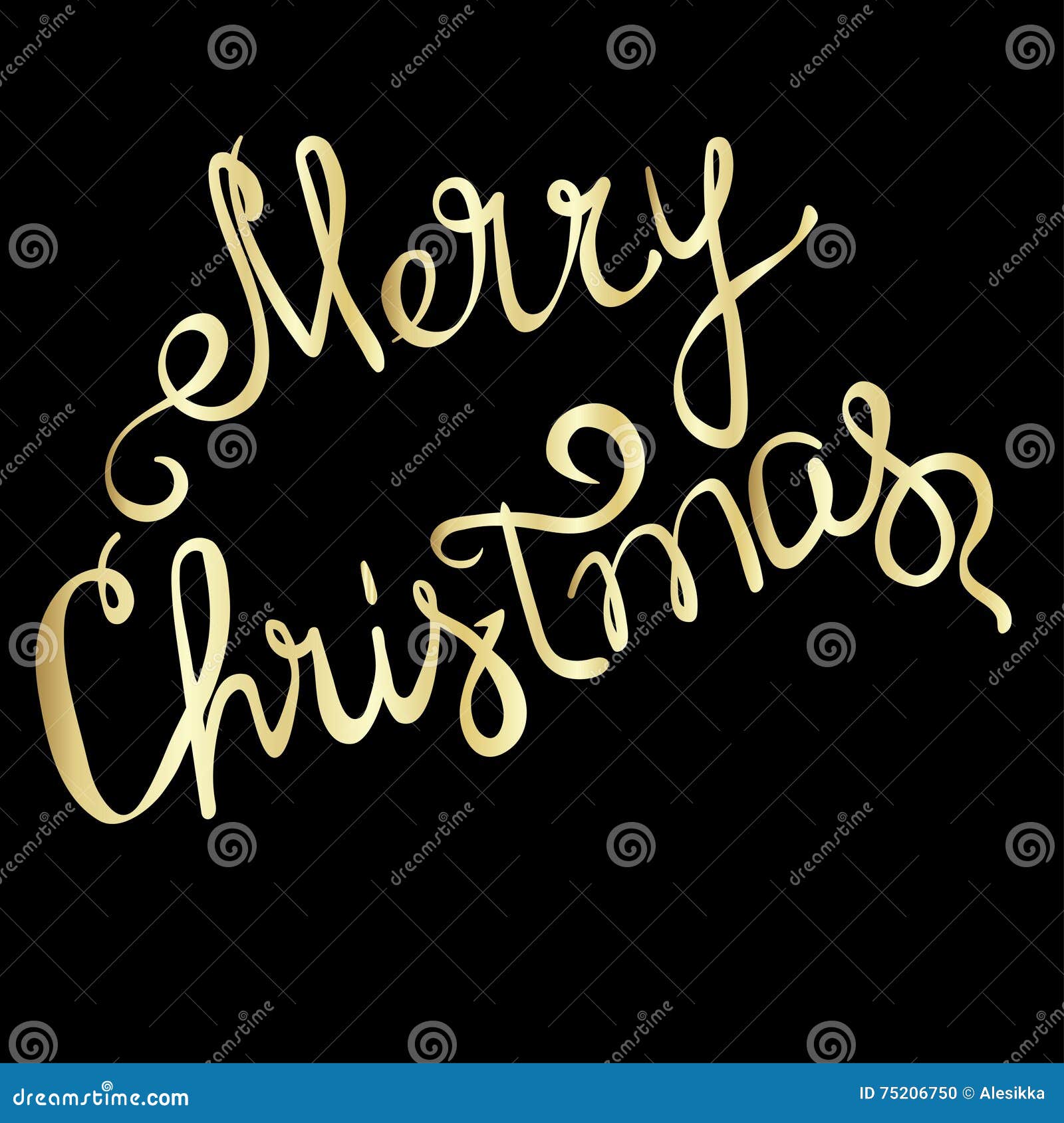 Merry Christmas Hand Lettering Stock Vector Illustration Of Print