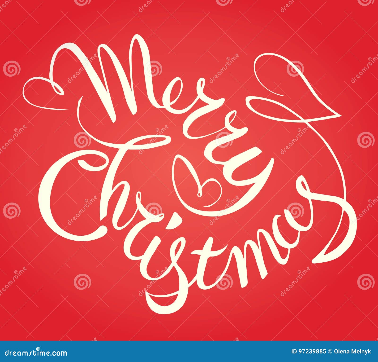 Merry Christmas Hand Lettering Vector Typographic Stock Vector