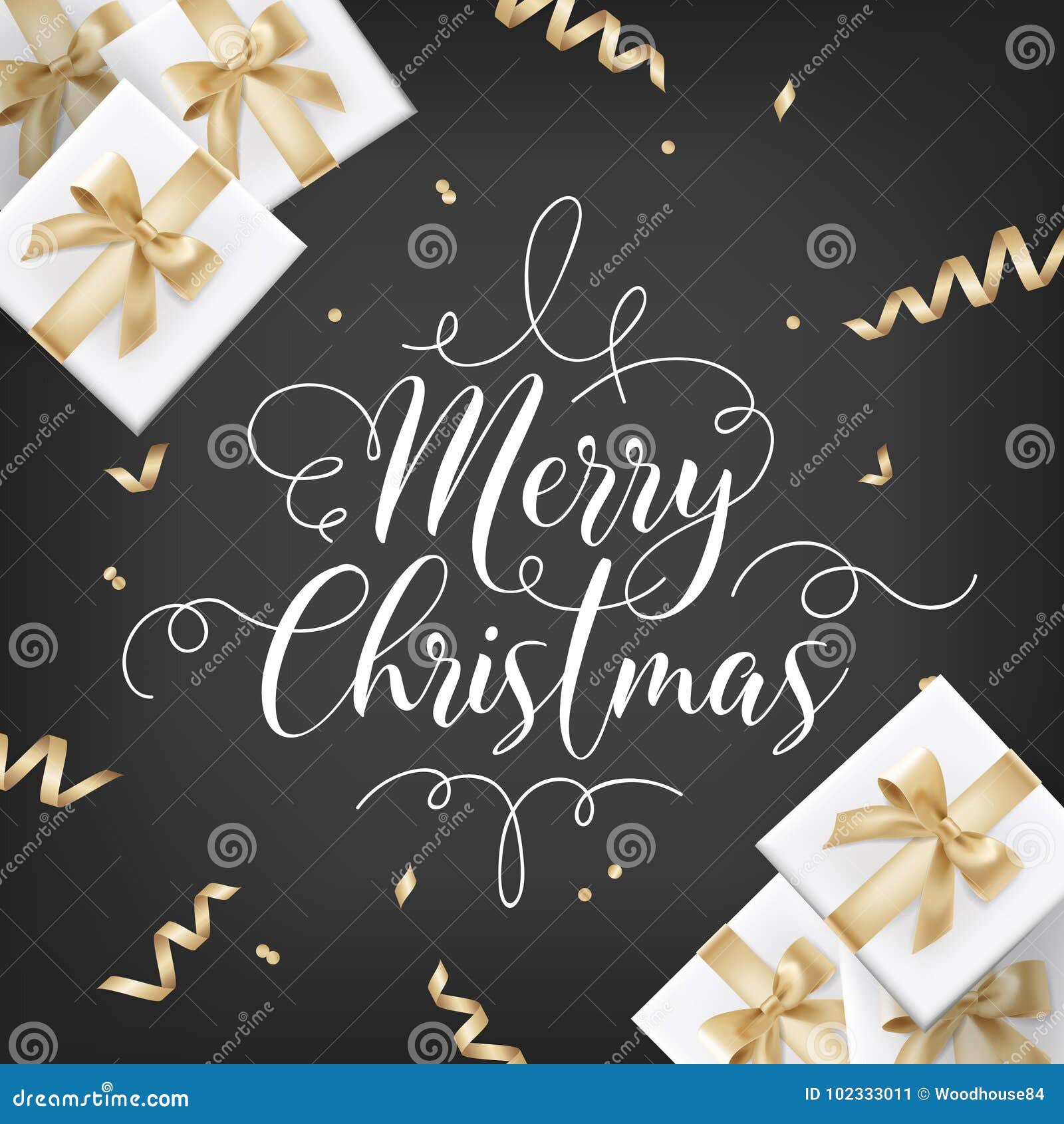 Merry Christmas Handwriting Script Lettering. Invitation Greeting ...