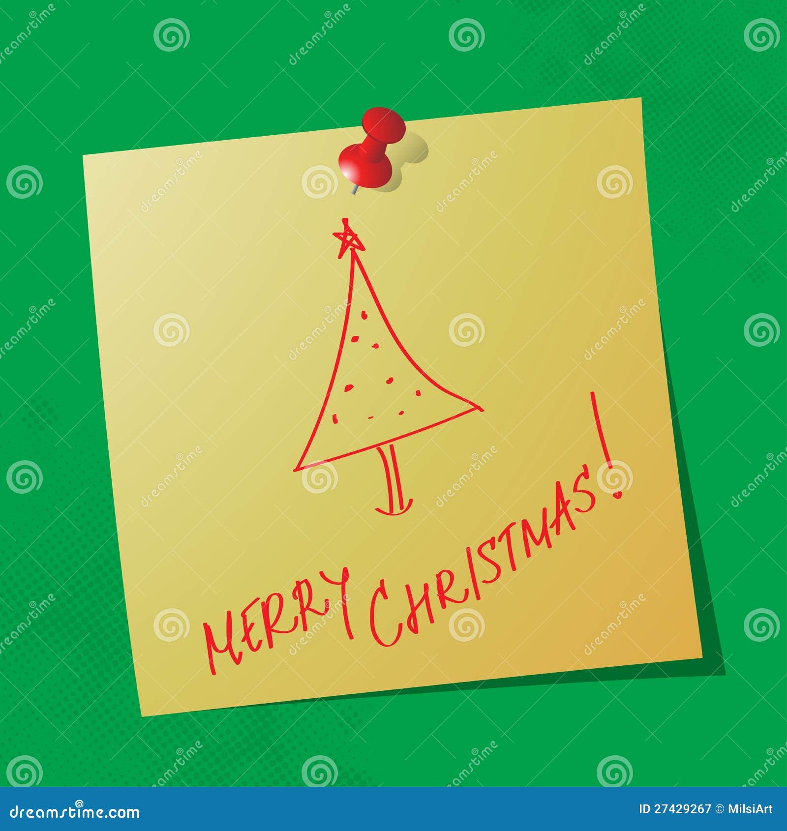 Merry Christmas Handwritten Message Stock Vector - Illustration of ...