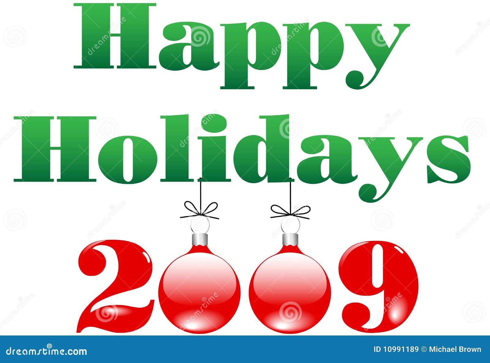 Merry Christmas and Happy Holidays 2009 Ornaments Stock Vector ...
