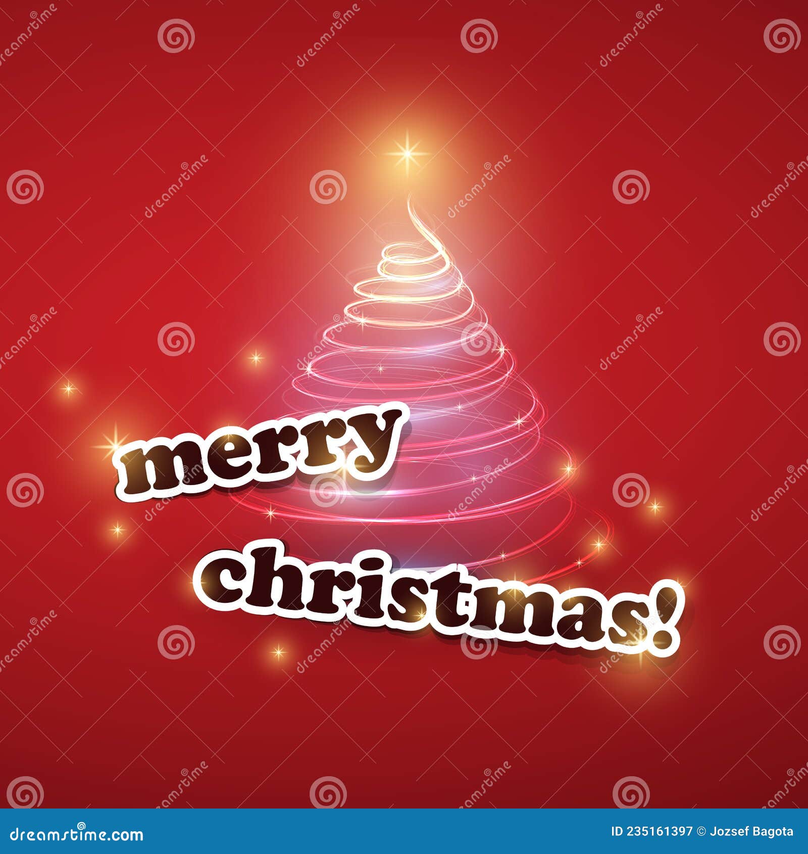 Merry Christmas, Happy Holidays Card - Red Christmas Tree Shape Made ...