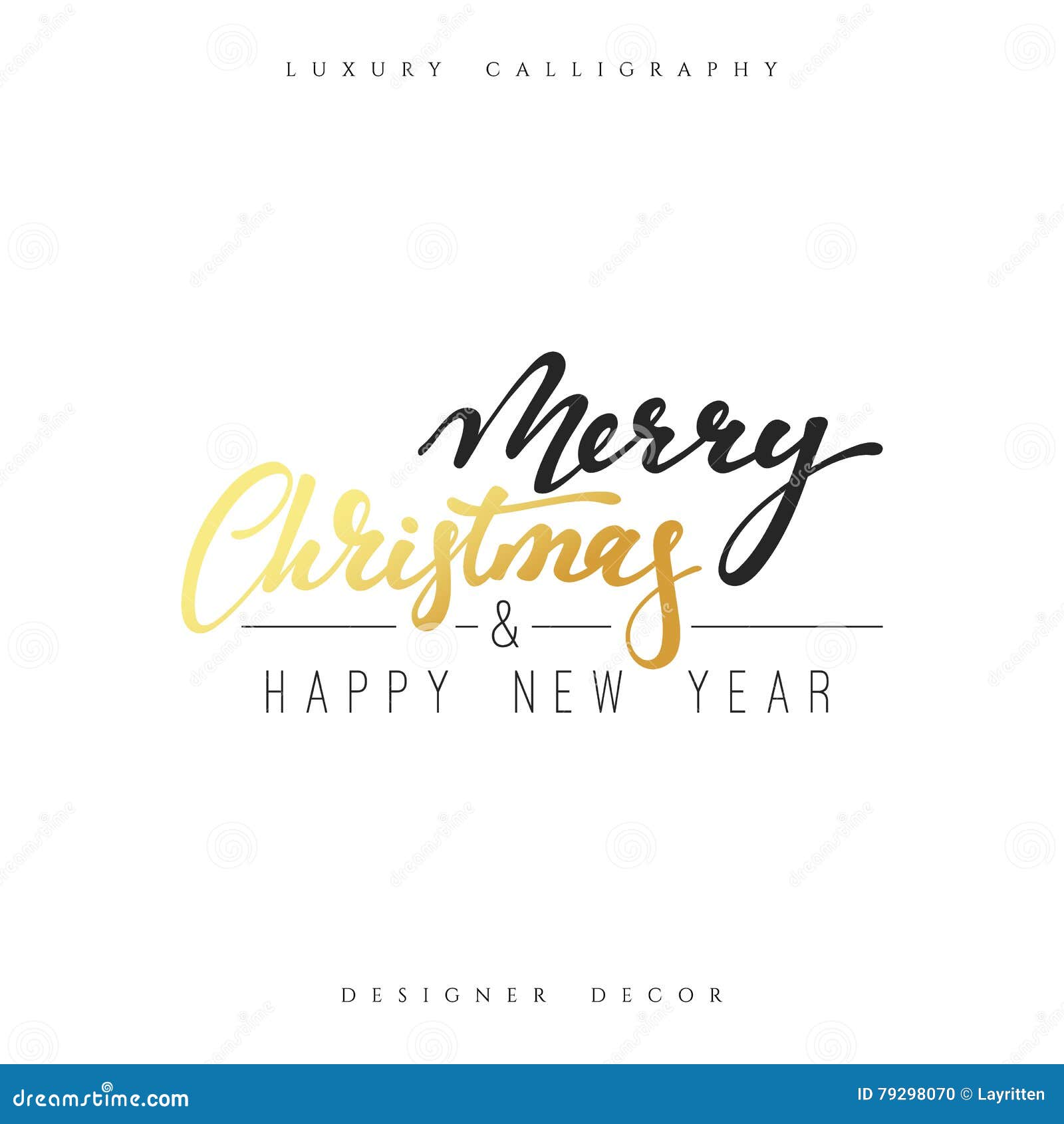 Merry Christmas And Happy New Year Lettering Handmade Calligraphy
