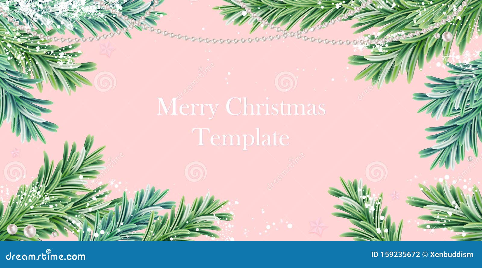 Merry Christmas Header Template Stock Illustration - Illustration of ...